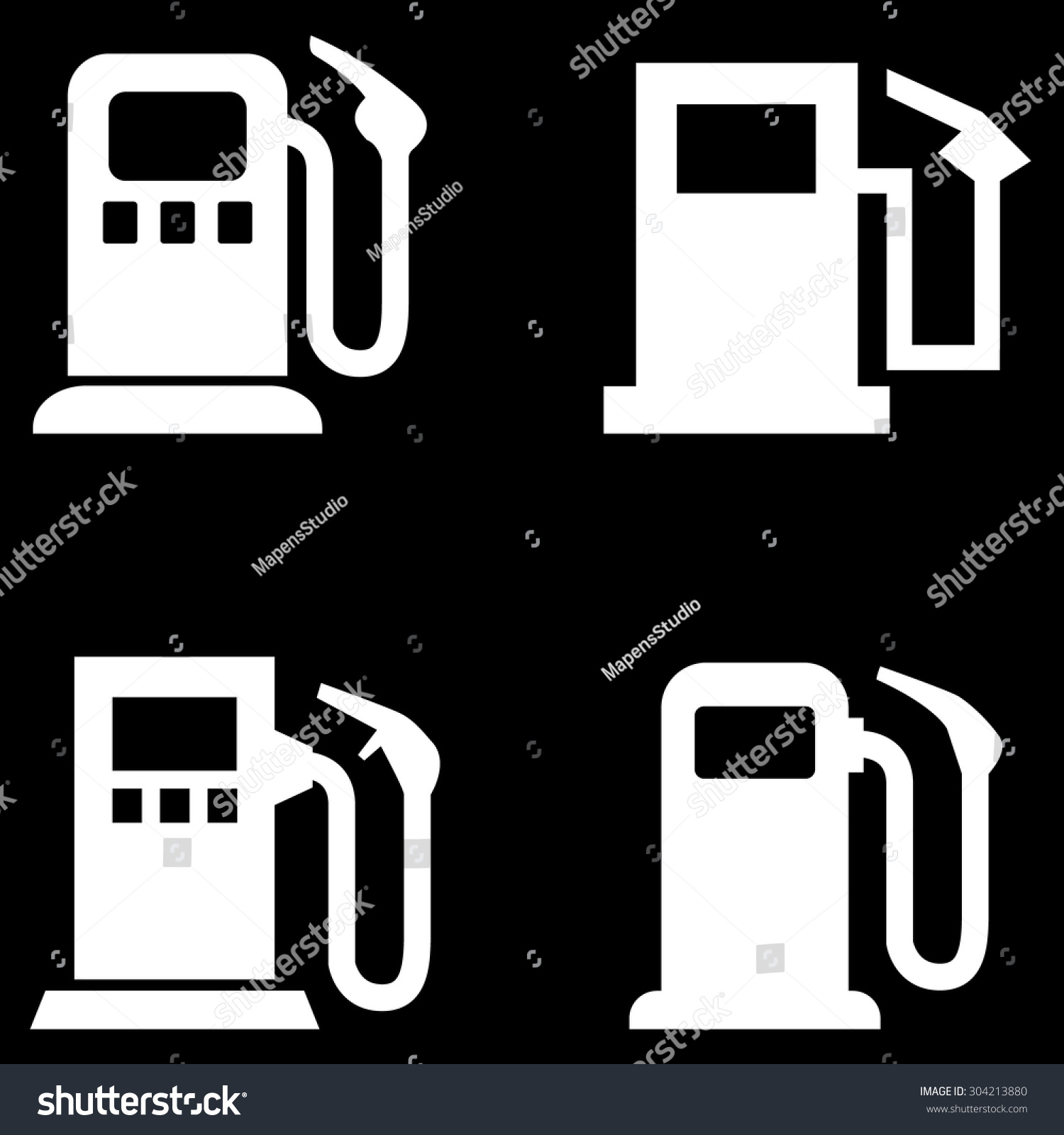 Gas Pump Icons Stock Vector (Royalty Free) 304213880 | Shutterstock