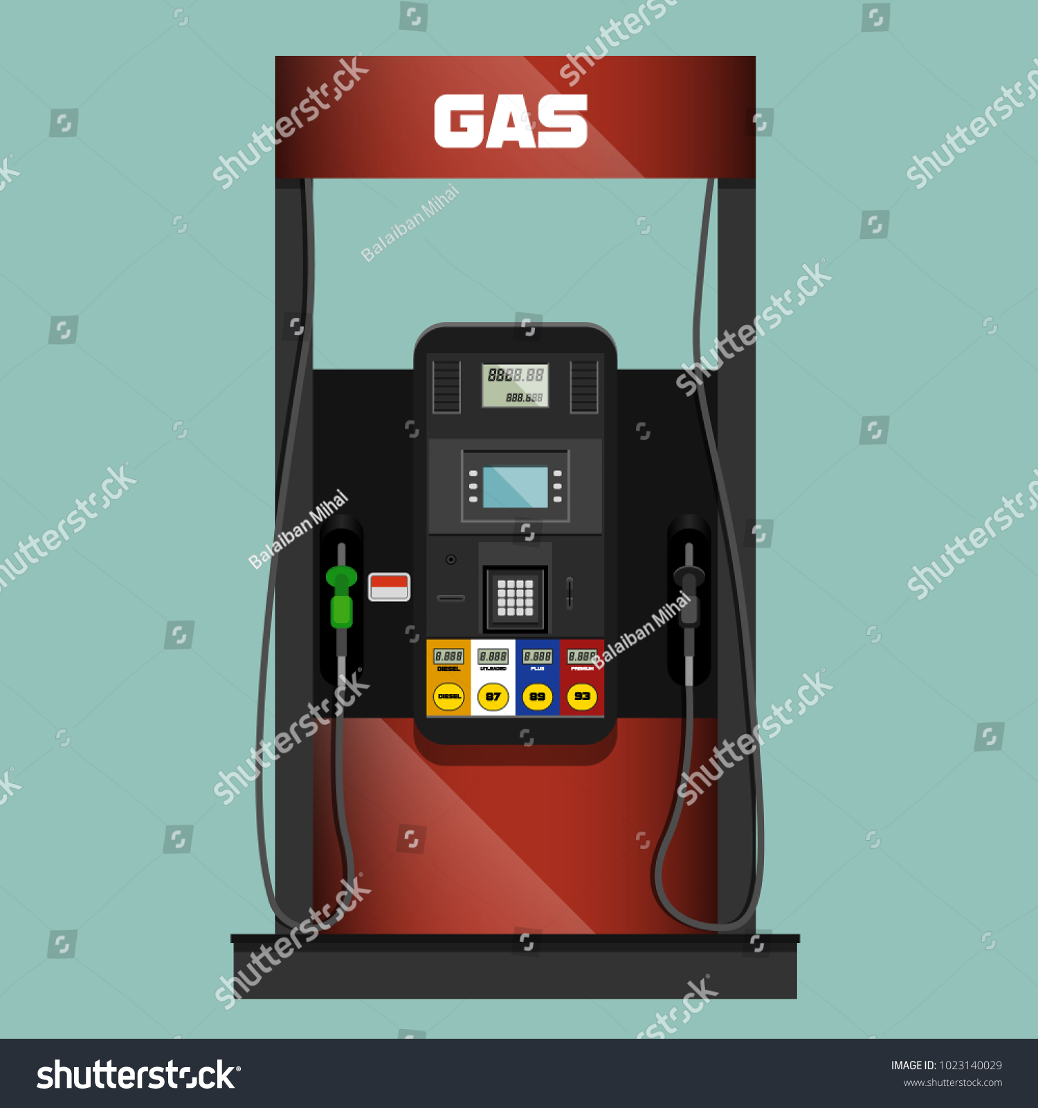 Gas Pump Illustration Stock Vector (Royalty Free) 1023140029 | Shutterstock