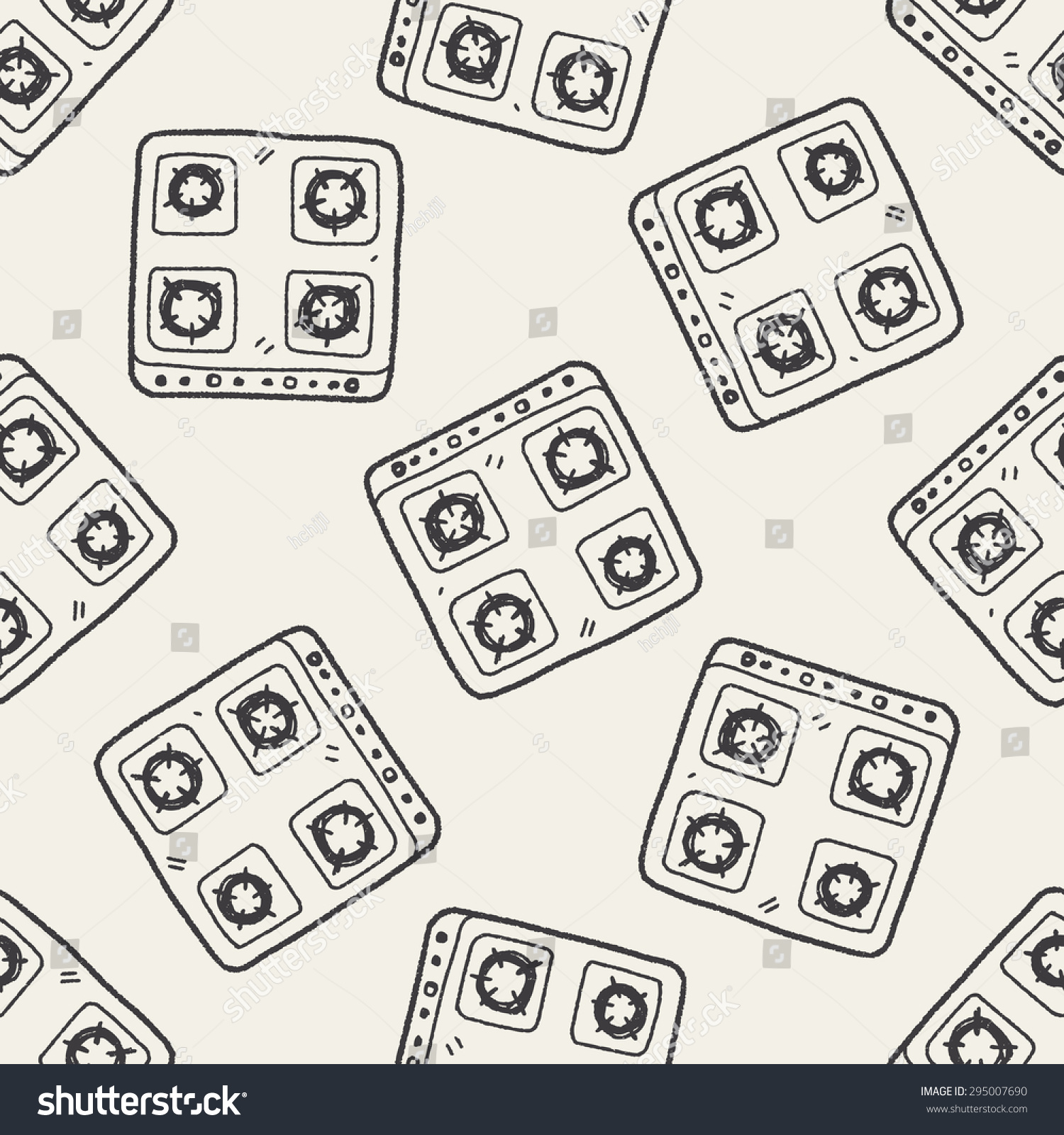 Gas Stove Doodle Seamless Pattern Background Stock Vector (Royalty Free ...
