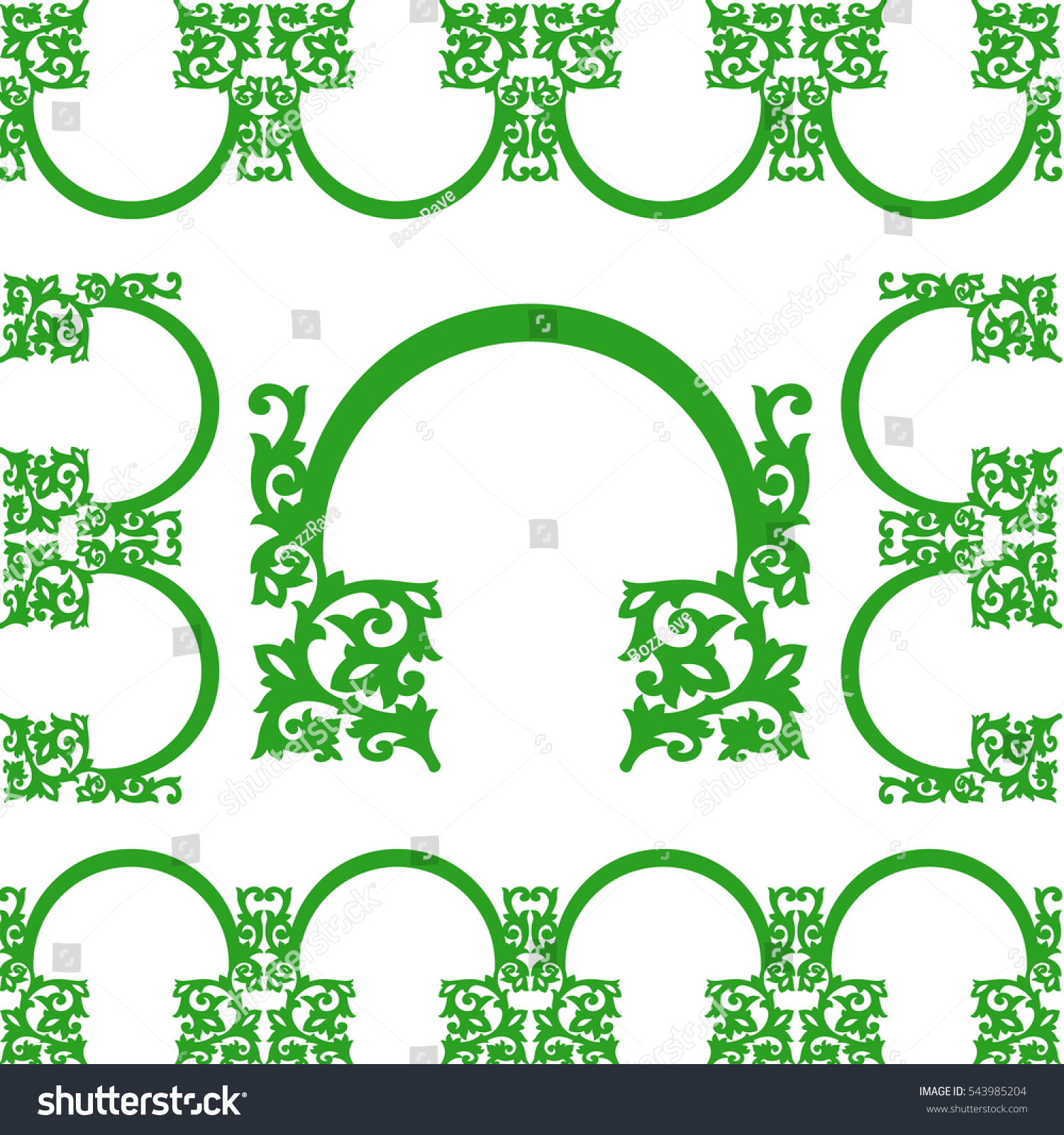 Gate Engraving Pattern Vintage Style Stock Vector (Royalty Free ...