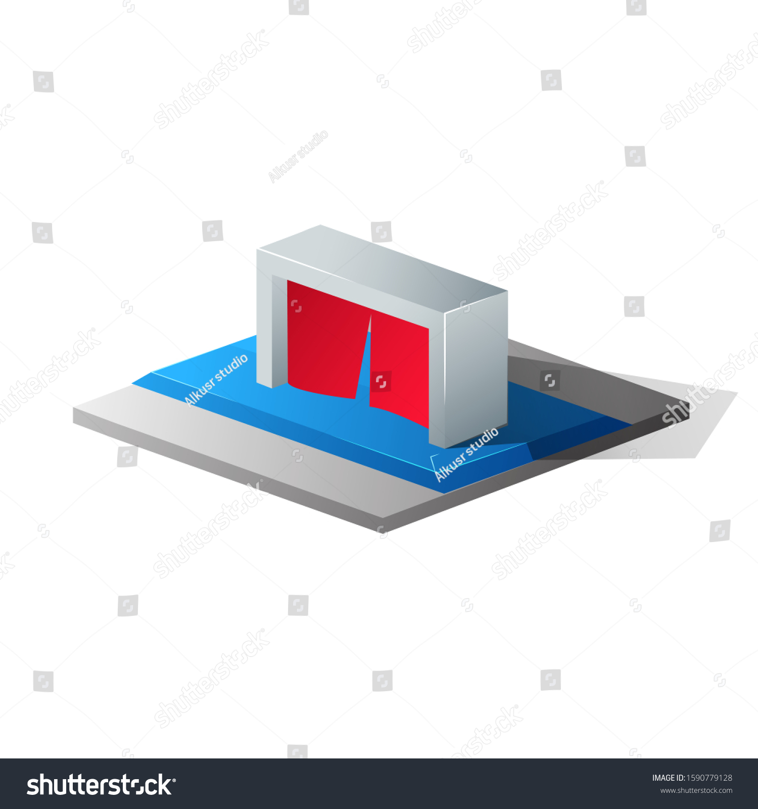 Gate Isometric Design Illustration Vector Stock Vector (Royalty Free ...