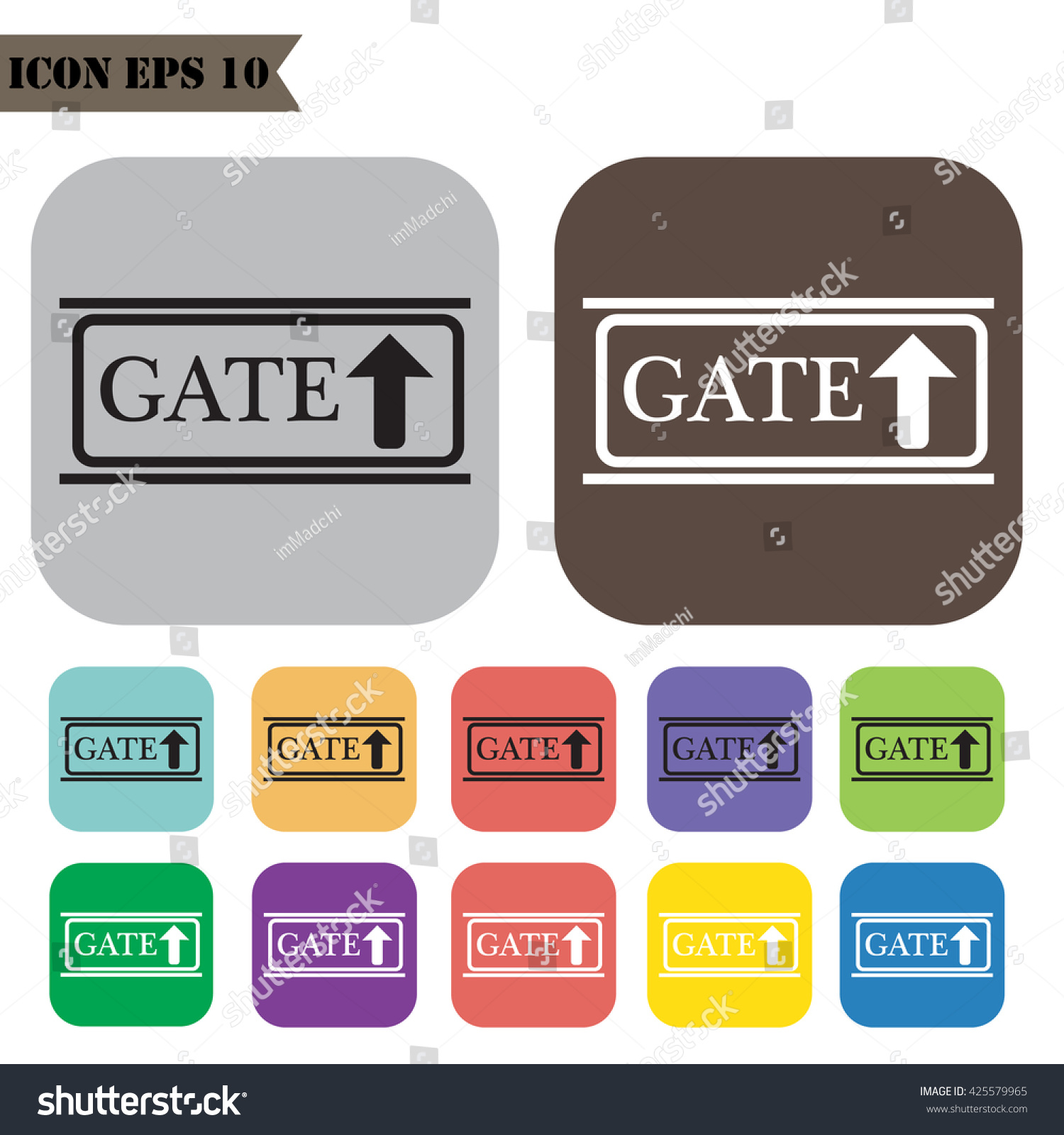 Gate Symbol Icons Setvector Illustration Stock Vector (Royalty Free ...