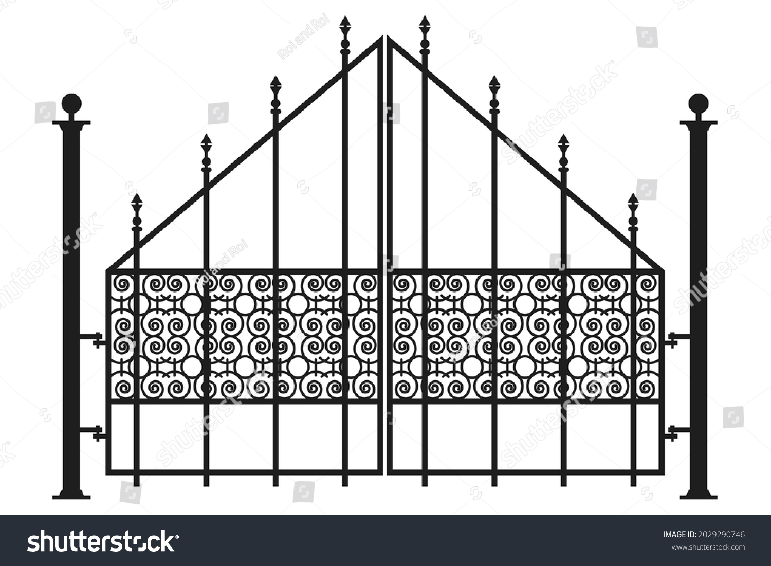 Gate Vector Illustration Isolated On White Stock Vector (Royalty Free ...