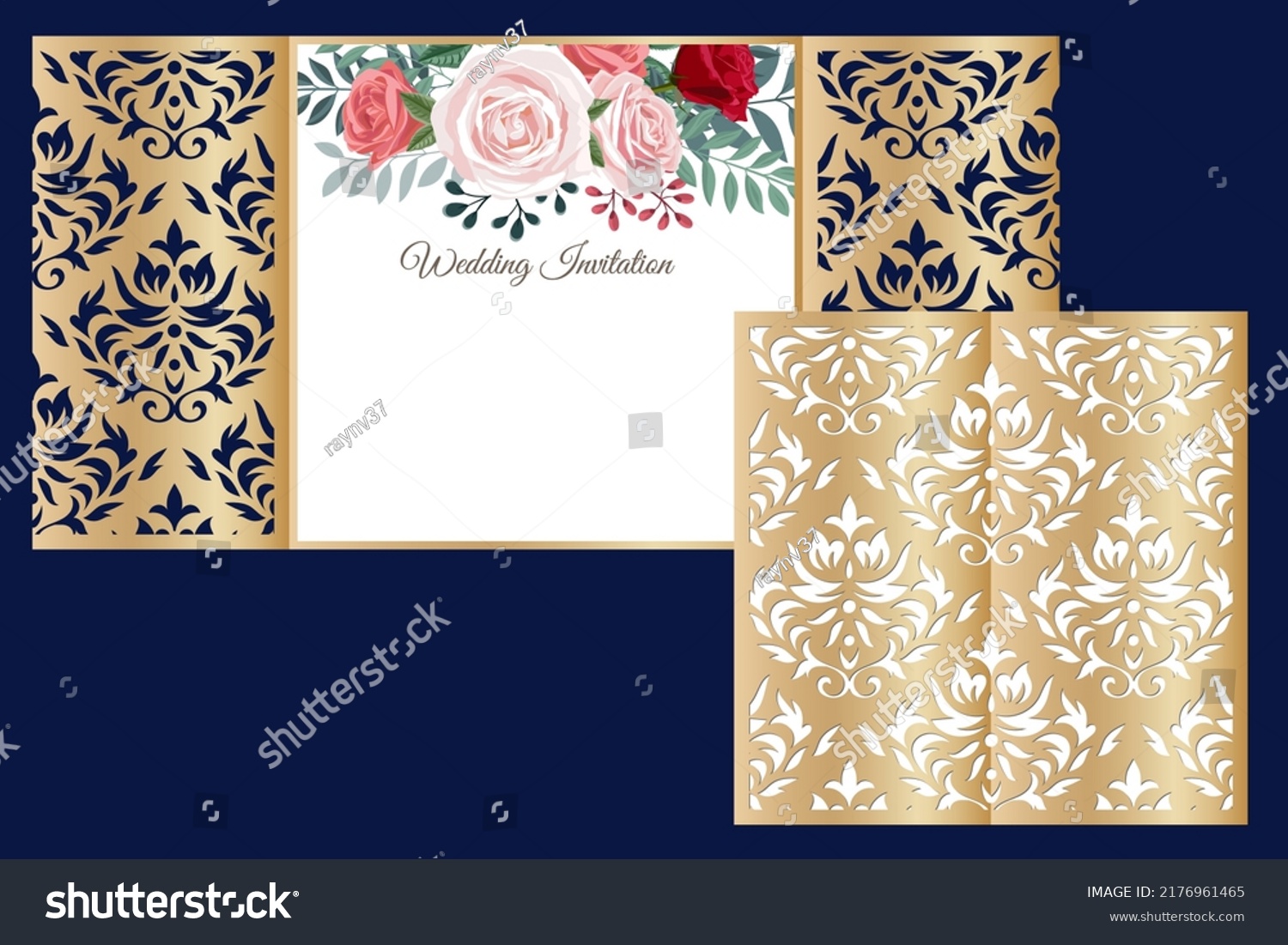 Gate Wedding Invitation Laser Cut Template Stock Vector (Royalty Free ...