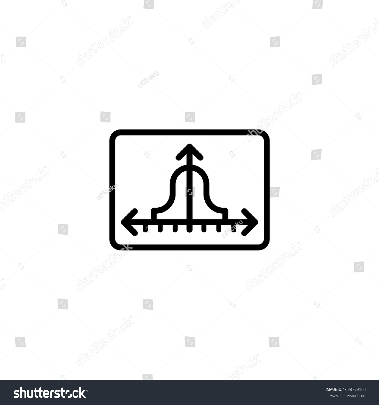 Gaussian Function Vector Icon Linear Outline Stock Vector (Royalty Free ...
