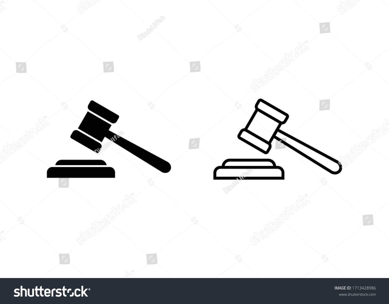 Gavel Icon Vector Hammer Symbol Vector Stock Vector (Royalty Free ...