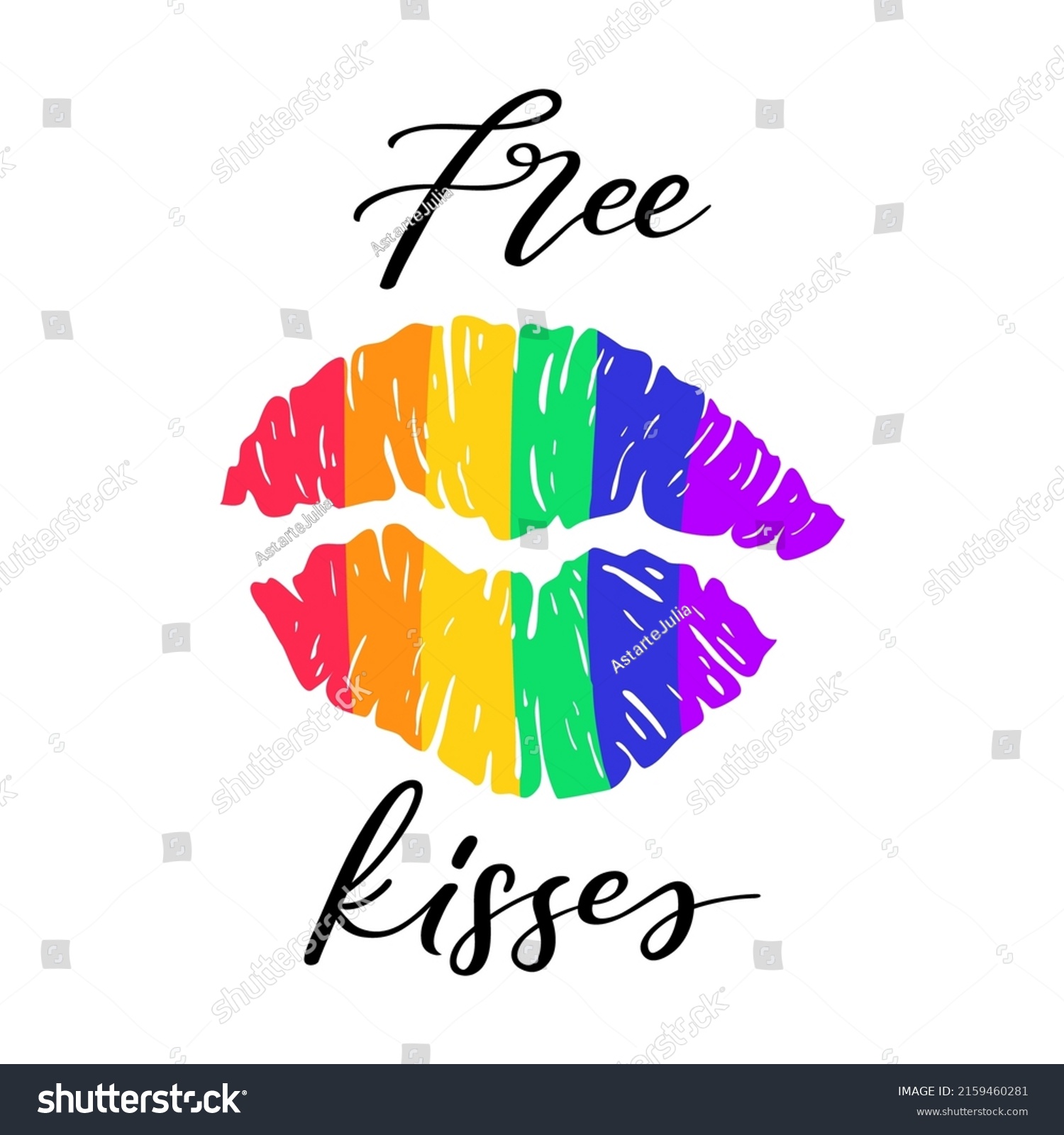 Gay Lettering Quote Concept Poster Kiss Stock Vector Royalty Free 2159460281 Shutterstock