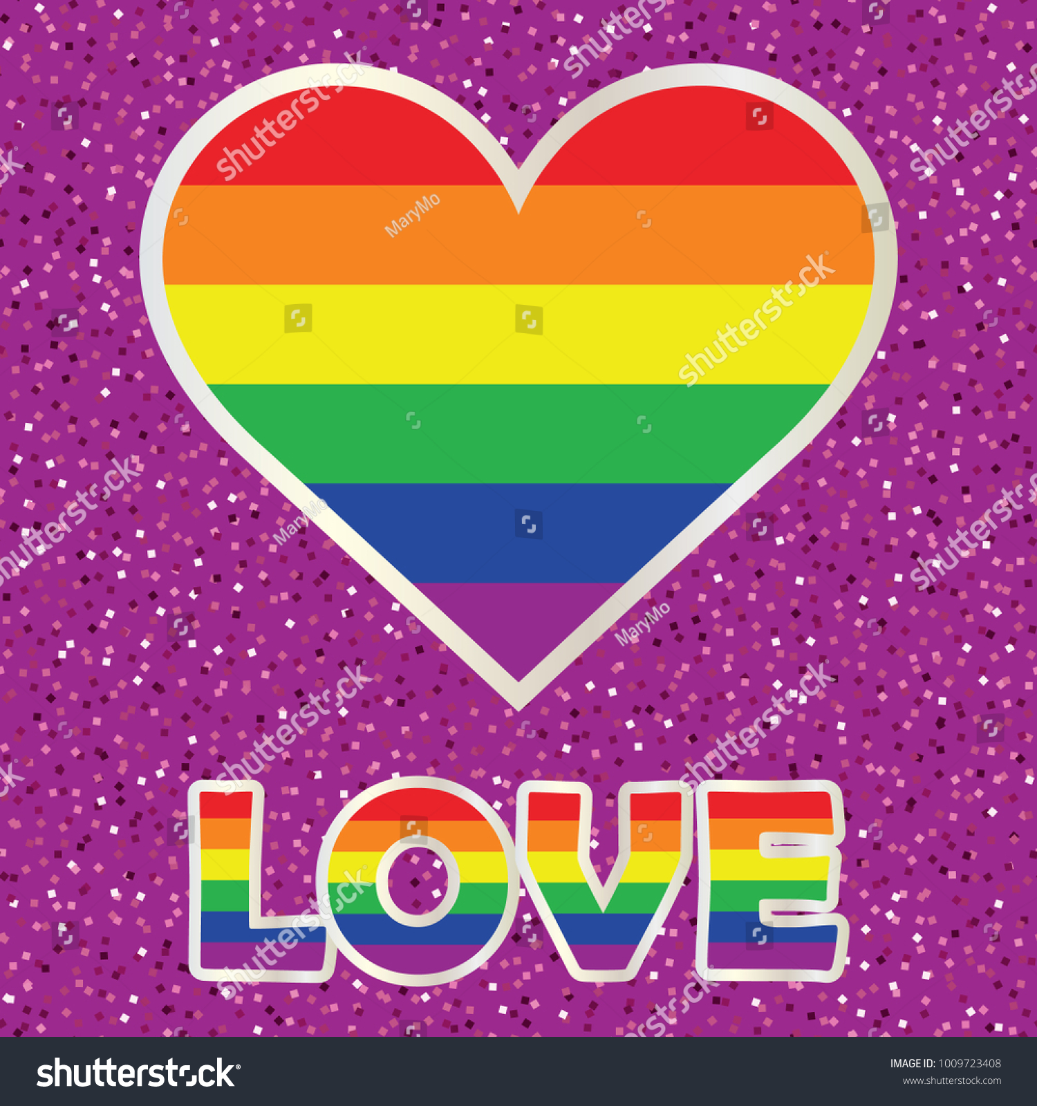 Gay Pride Poster Rainbow Spectrum Heart Stock Vector Royalty Free