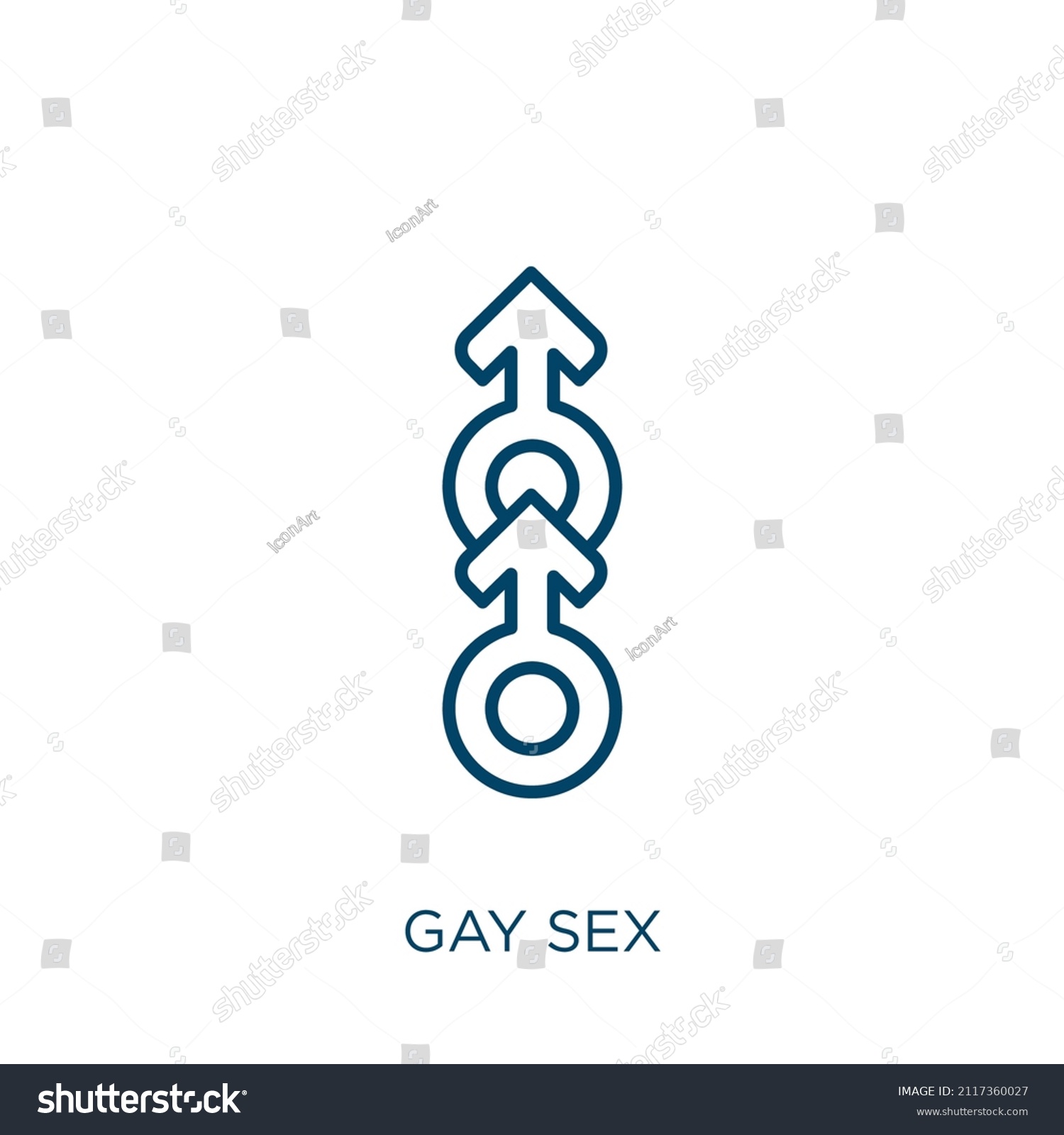Gay Sex Icon Thin Linear Gay Stock Vector Royalty Free 2117360027