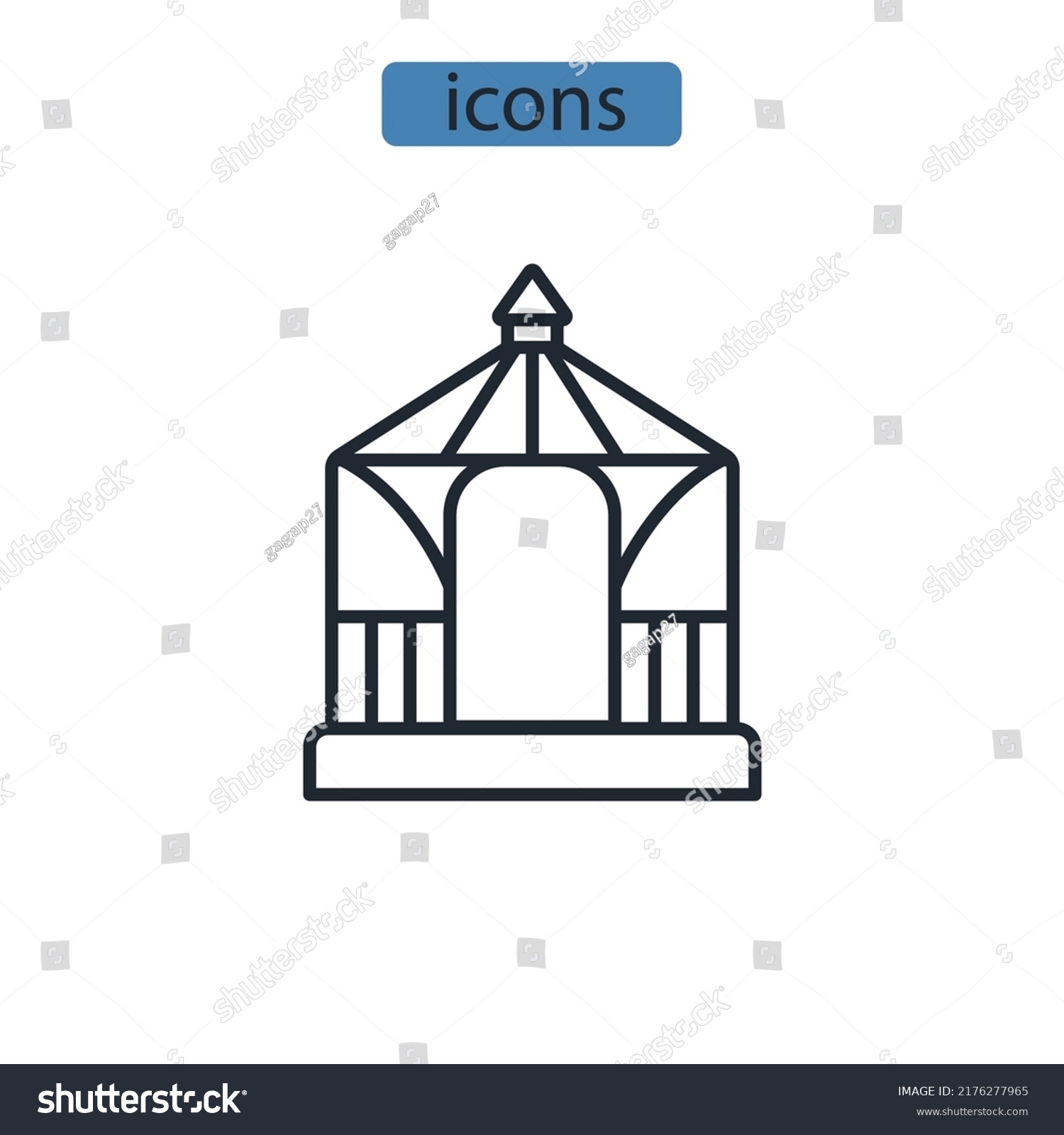 Gazebo Icons Symbol Vector Elements Infographic Stock Vector (Royalty ...