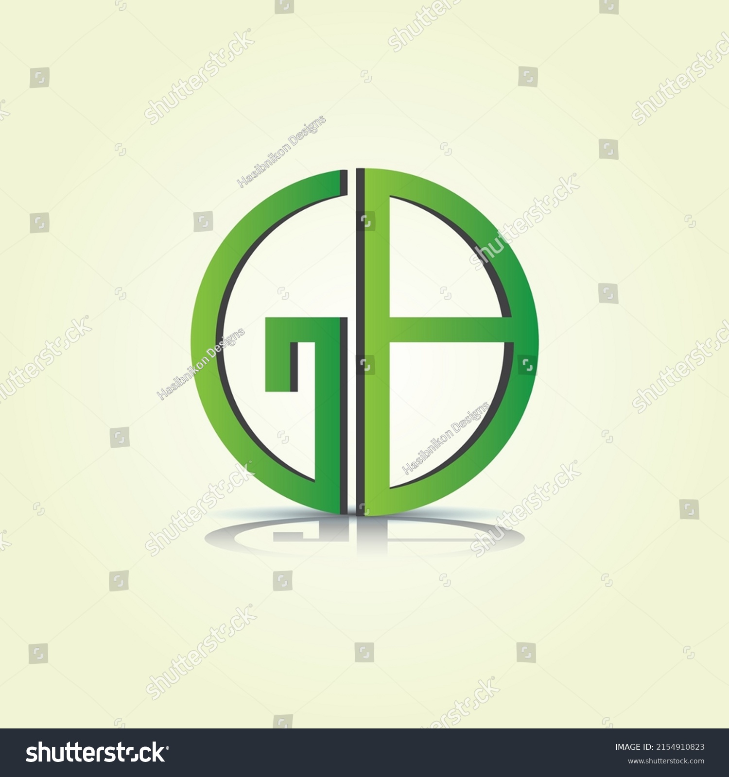 Gb Circular Typography Logo Design Stock Vector (Royalty Free ...