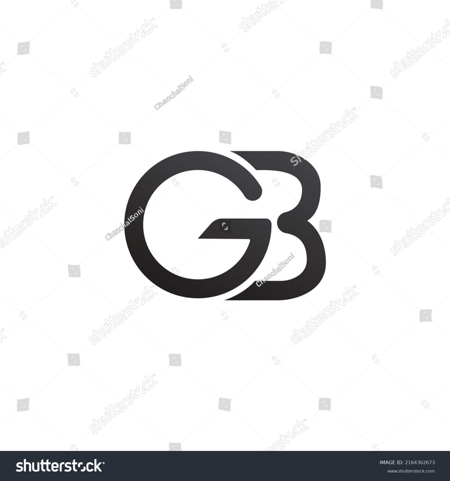 Gb Letter Logo Design Vector Stock Vector (Royalty Free) 2164362673 ...