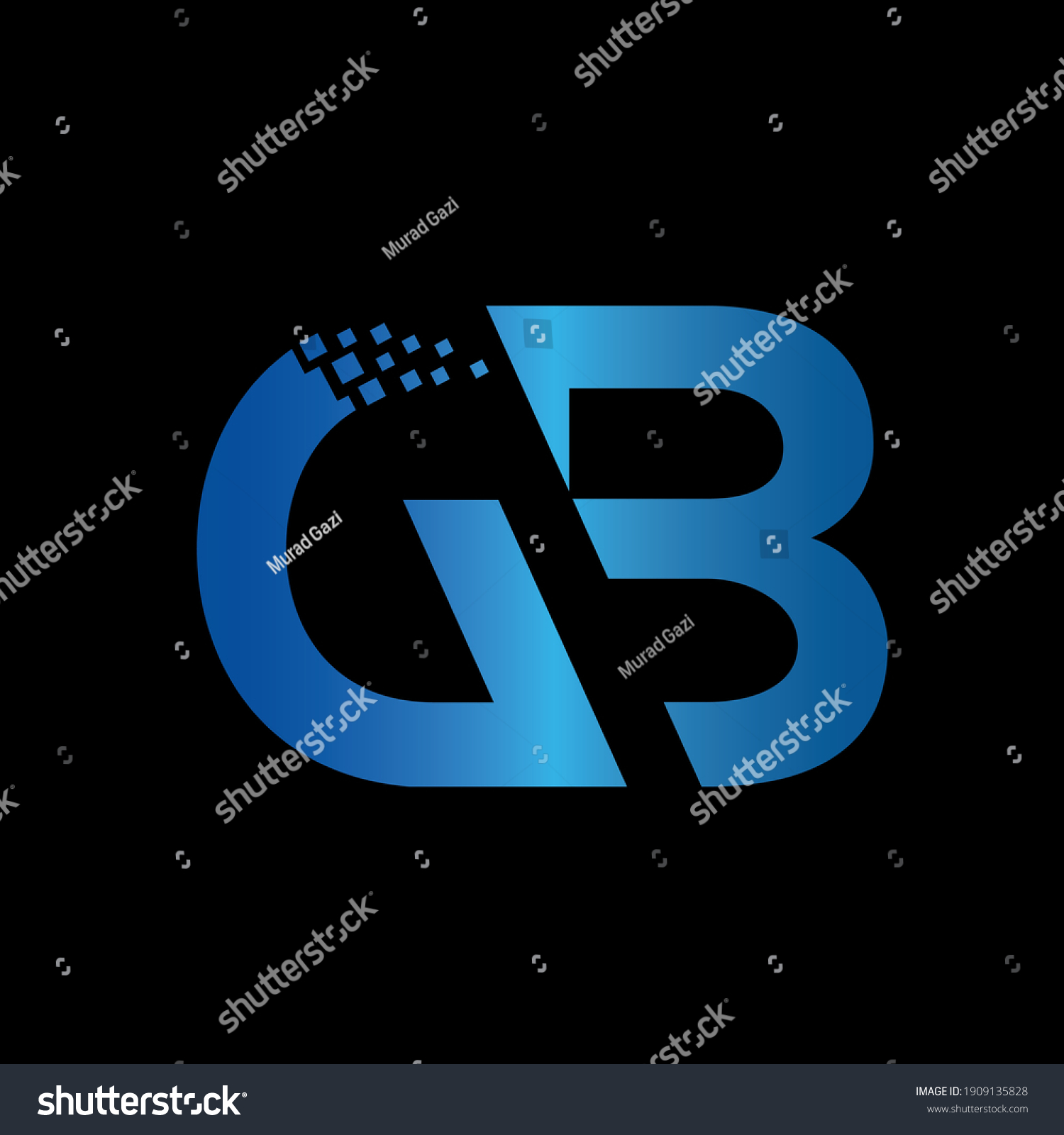 Gb Letter Tech Logo Design Stock Vector (Royalty Free) 1909135828 ...