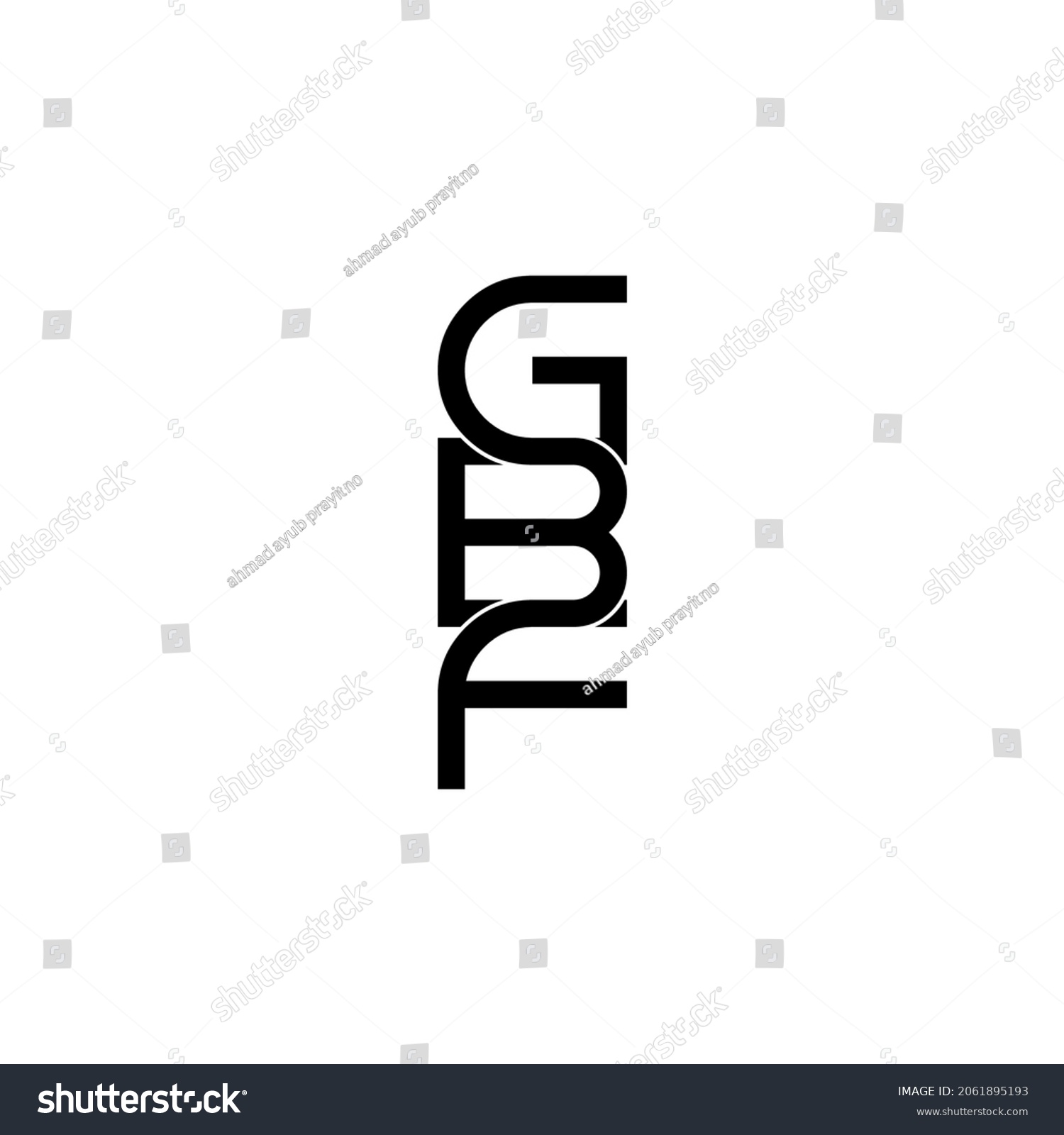 Gbf Typography Letter Monogram Logo Design Stock Vector (Royalty Free ...