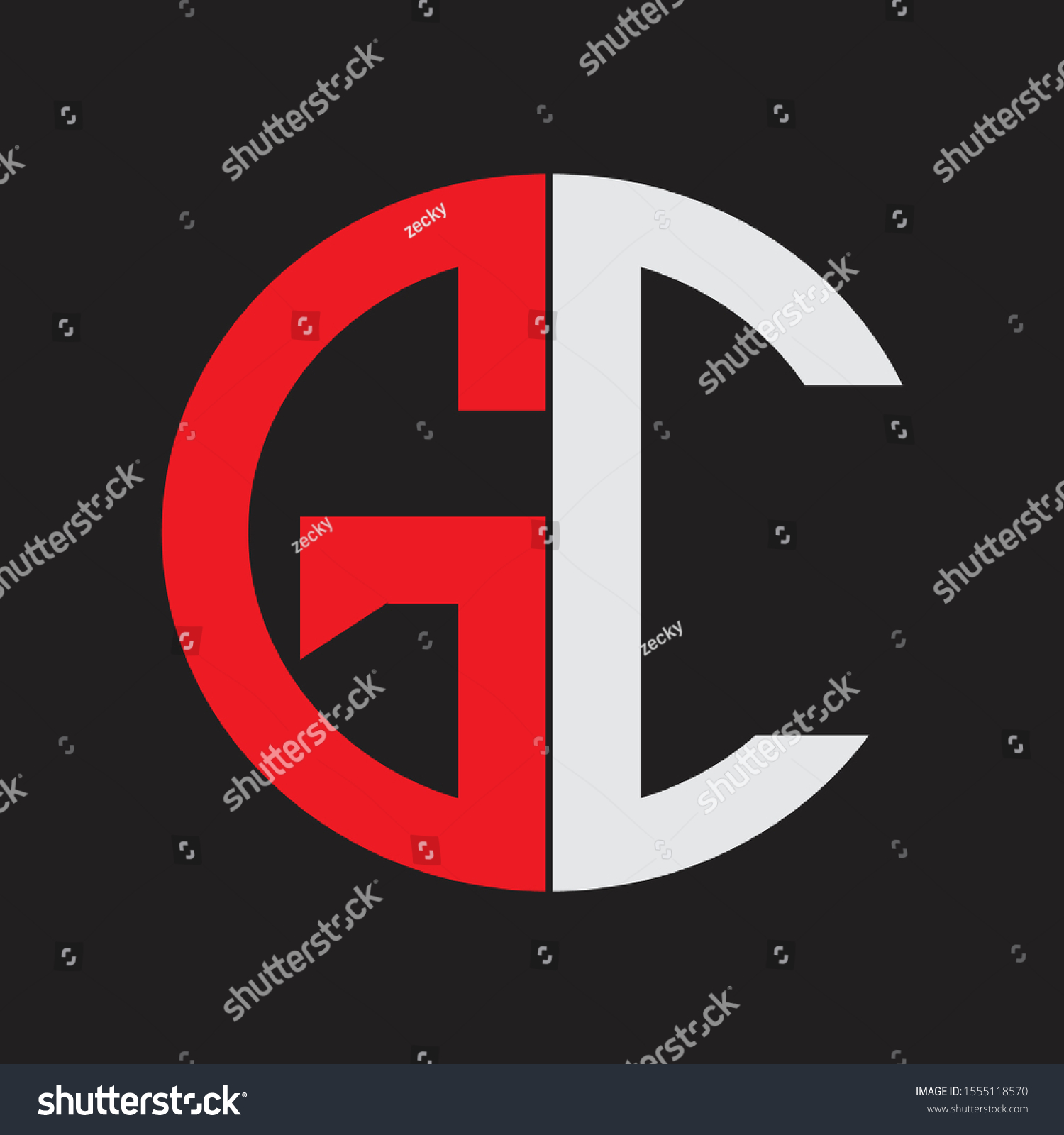 Gc Initial Logo Design Monogram Isolated Stock Vector (Royalty Free ...