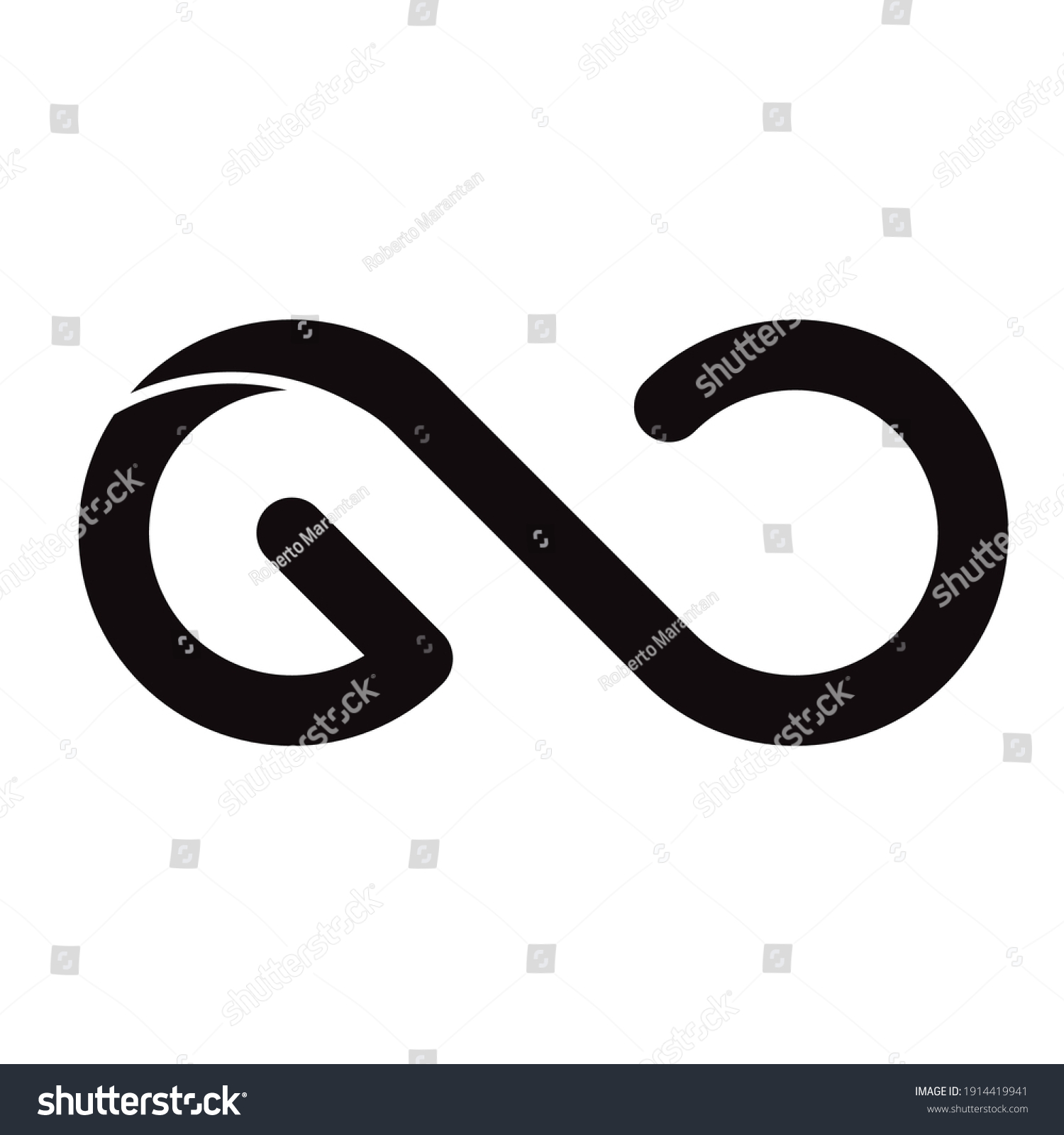 Gc Loop Eternal Continuous Flow Logo Stock Vector (Royalty Free) 1914419941