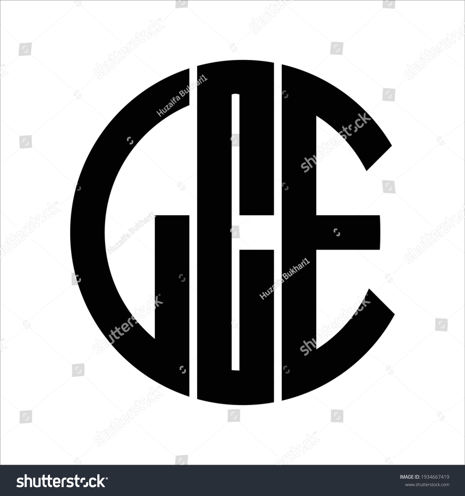 Gce Three Letter Monogram Rounded Logo Stock Vector (Royalty Free ...