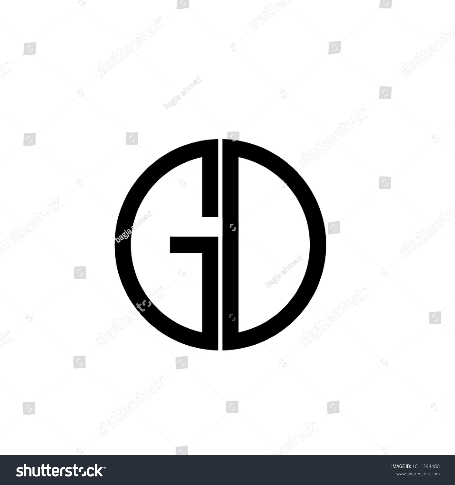 Gd Logo Design Simple Modern Template: vector de stock (libre de ...