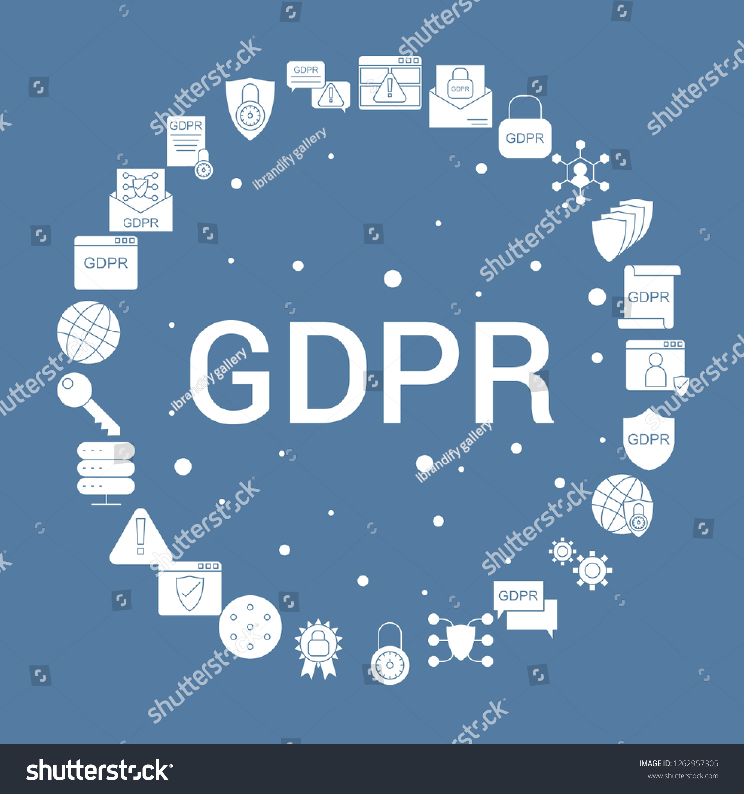 Gdpr Icon Set Infographic Vector Template Stock Vector (Royalty Free ...
