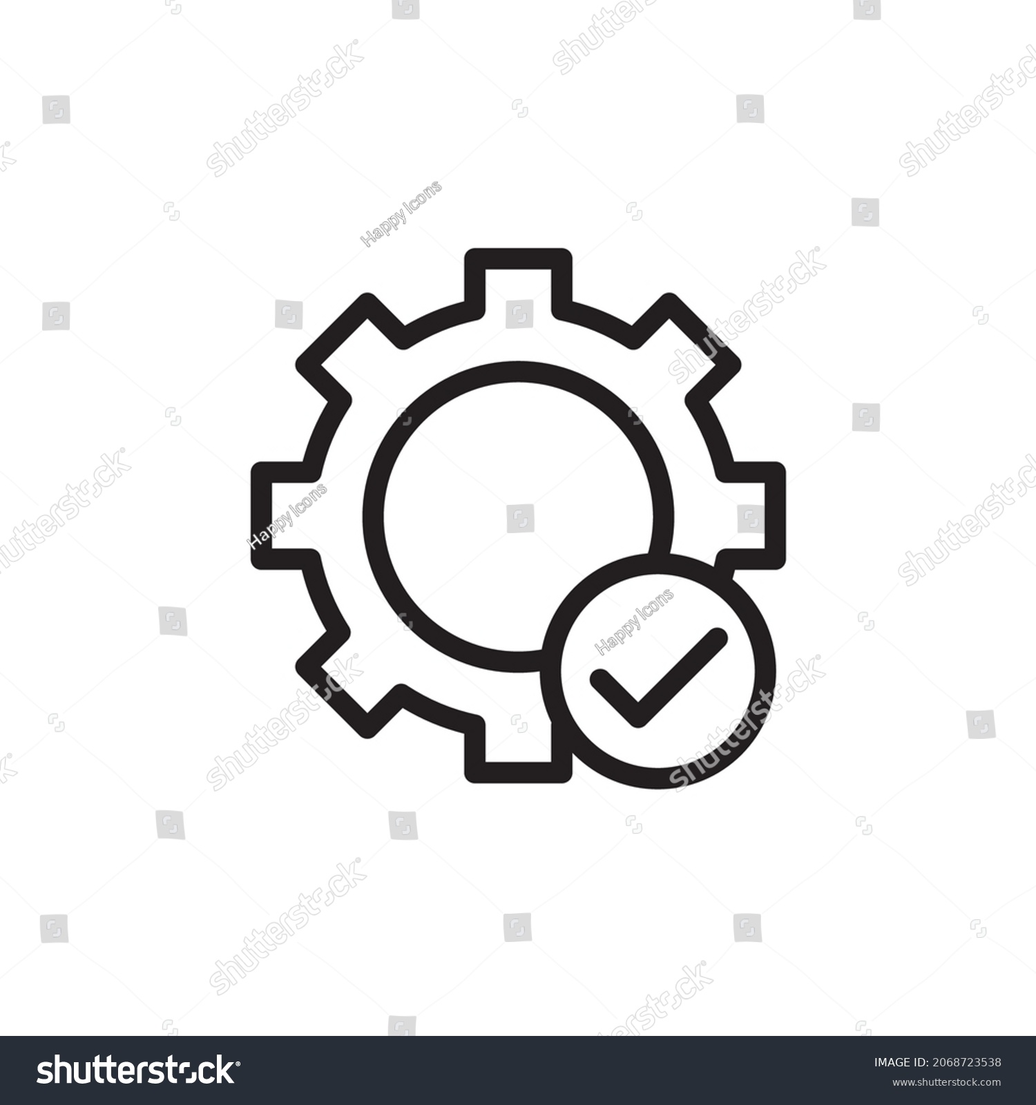 Gear Check Mark Icon Vector Quality: เวกเตอร์สต็อก (ปลอดค่าลิขสิทธิ์ ...