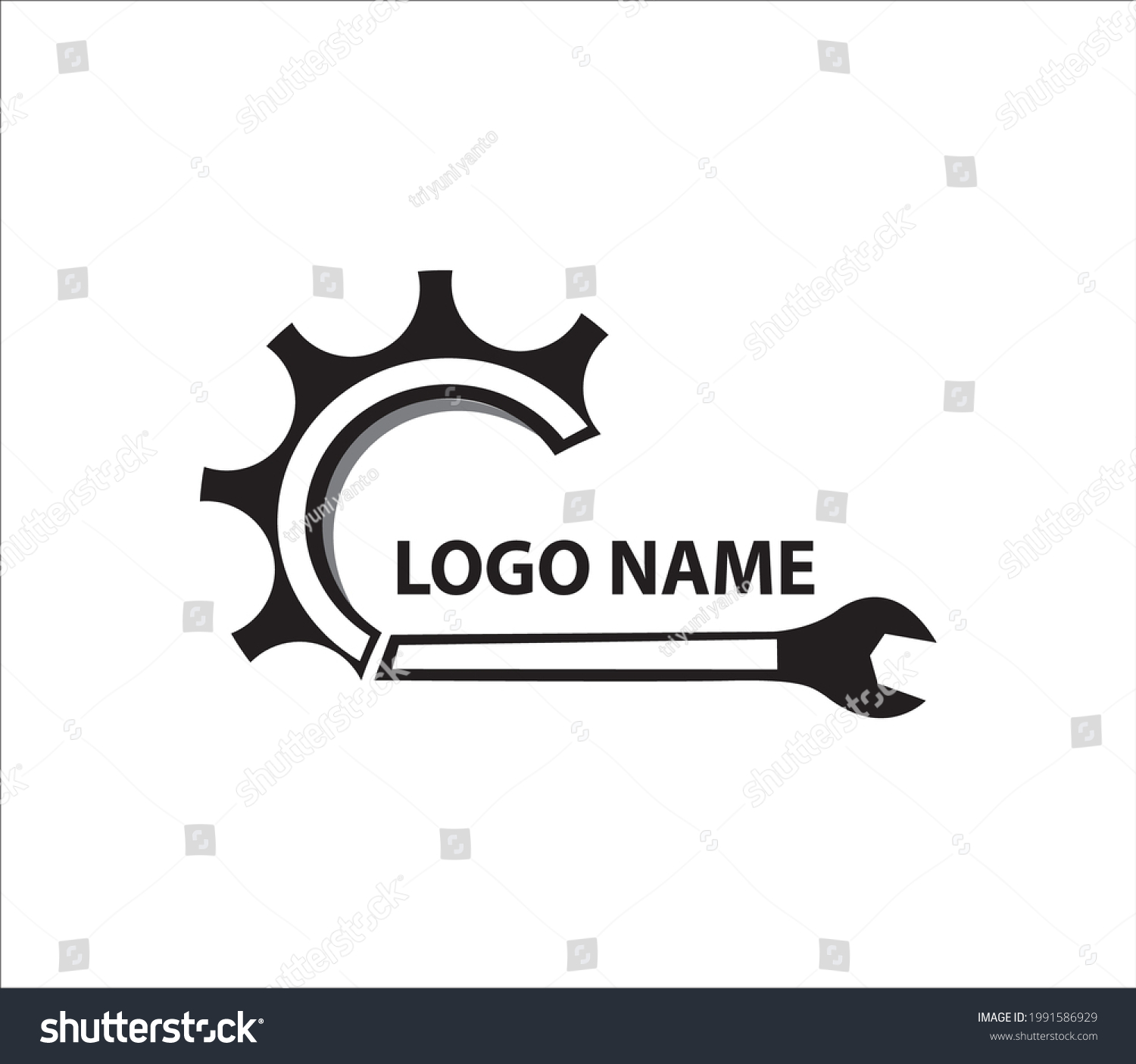 Gear Wrench Logo Vector Stock Vector (Royalty Free) 1991586929