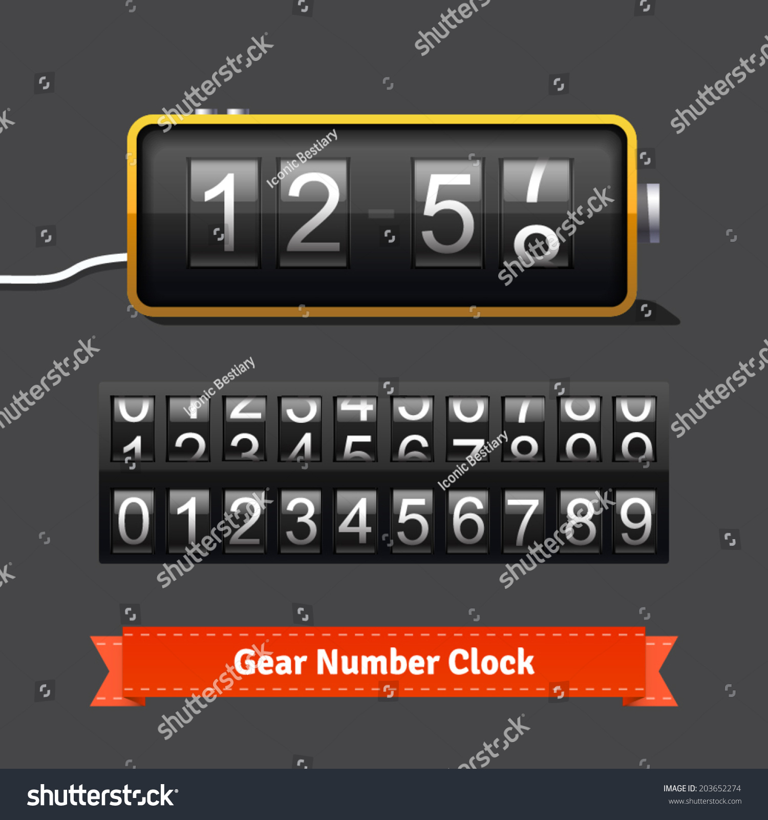 Gear Clock Number Counter Template All Stock Vector (Royalty Free ...