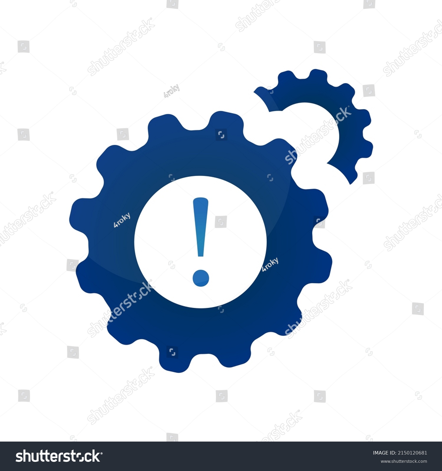 Gear Icon Problem Concept Exclamation Mark Stock Vector (Royalty Free ...