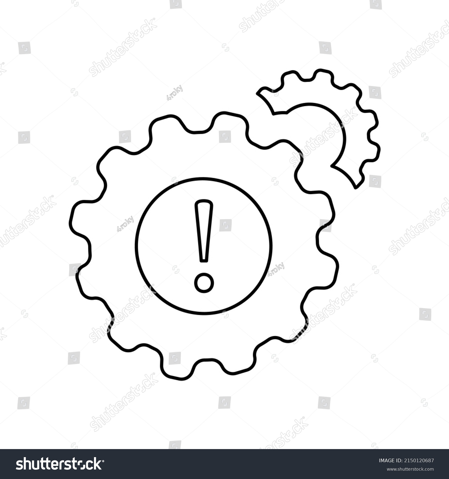 Gear Icon Problem Concept Exclamation Mark Stock Vector (Royalty Free ...