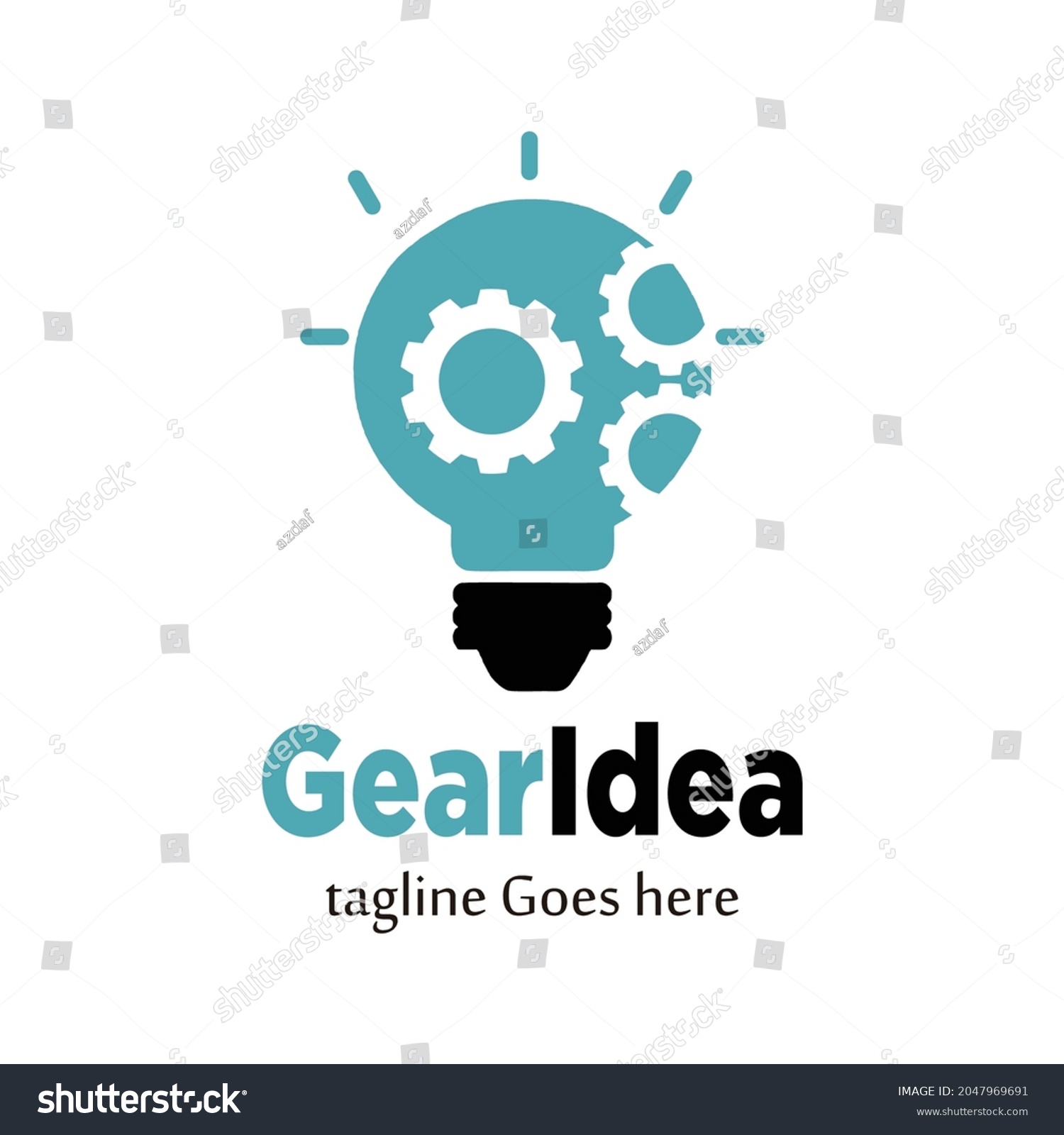 Gear Idea Logo Design Template Stock Vector (Royalty Free) 2047969691 ...