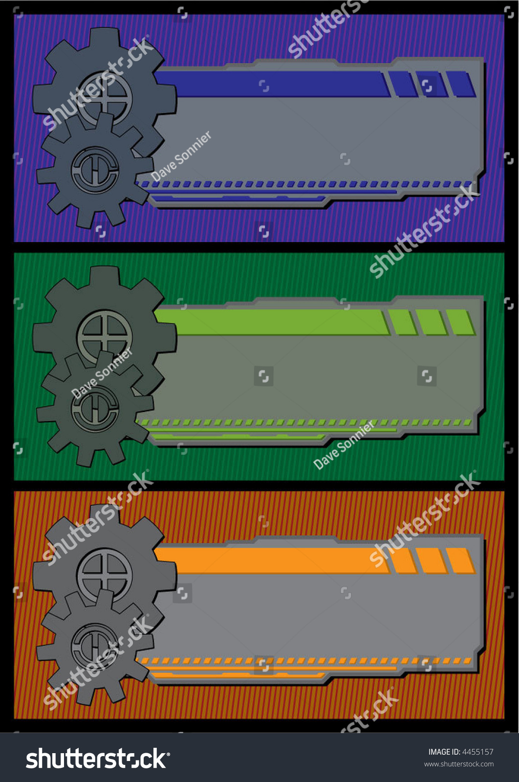 Gear Mechanical Themed Banners Stock Vector (Royalty Free) 4455157
