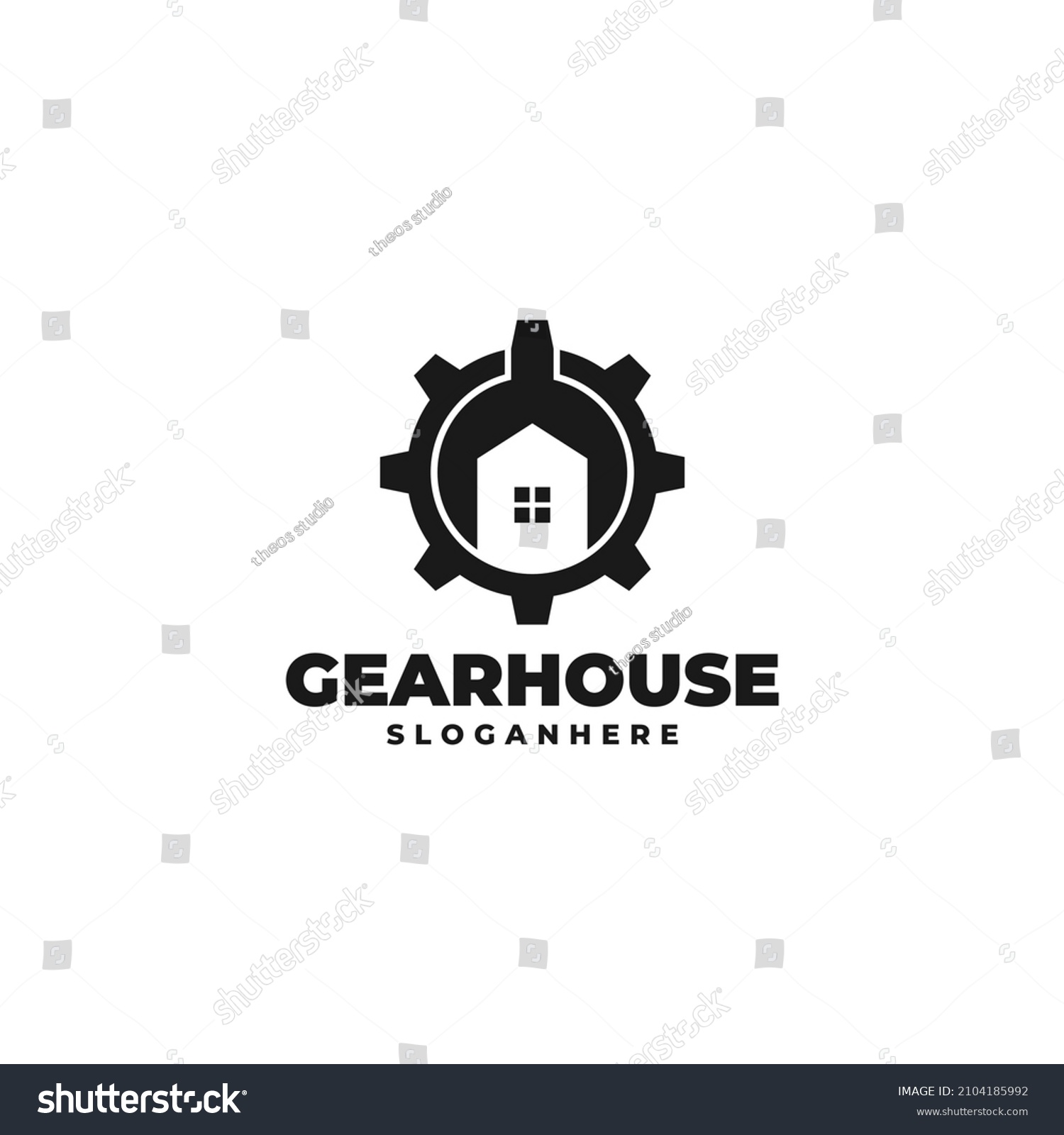 Gear Spanner House Logo Design Vector Stock Vector (Royalty Free ...