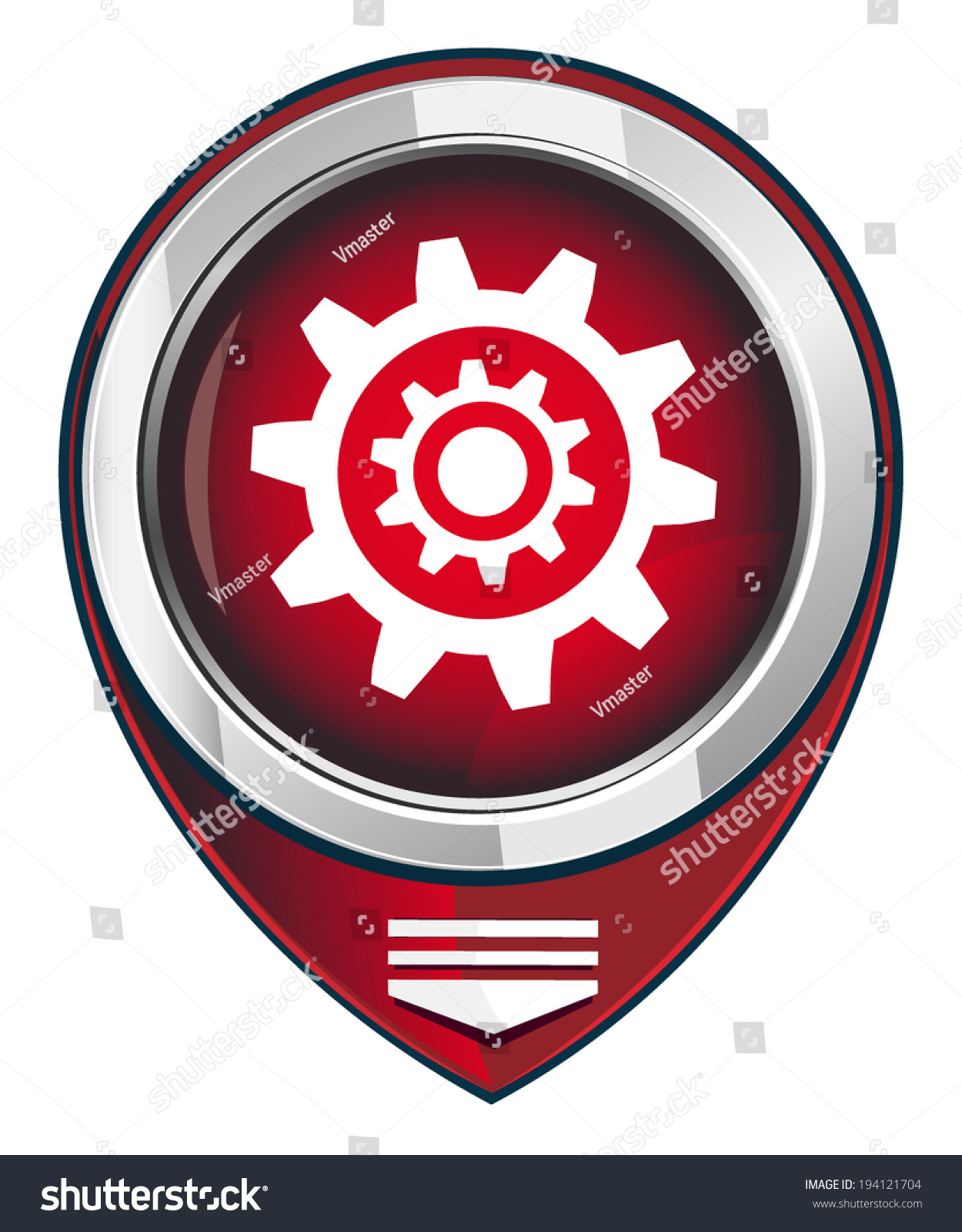 Gear Symbol Red Map Pointer Stock Vector (Royalty Free) 194121704 ...