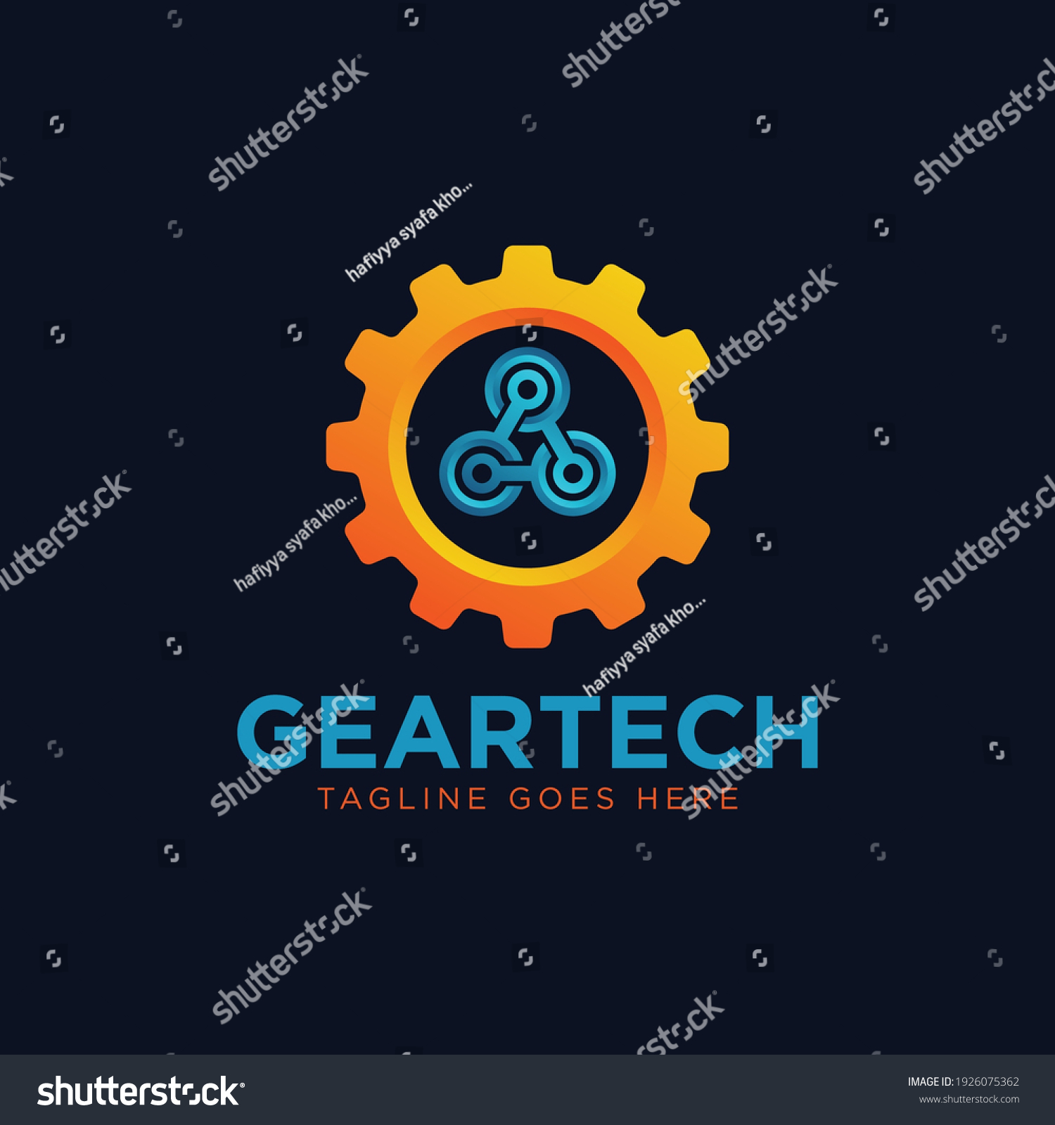 Gear Tech Logo Design Template Stock Vector (Royalty Free) 1926075362 ...