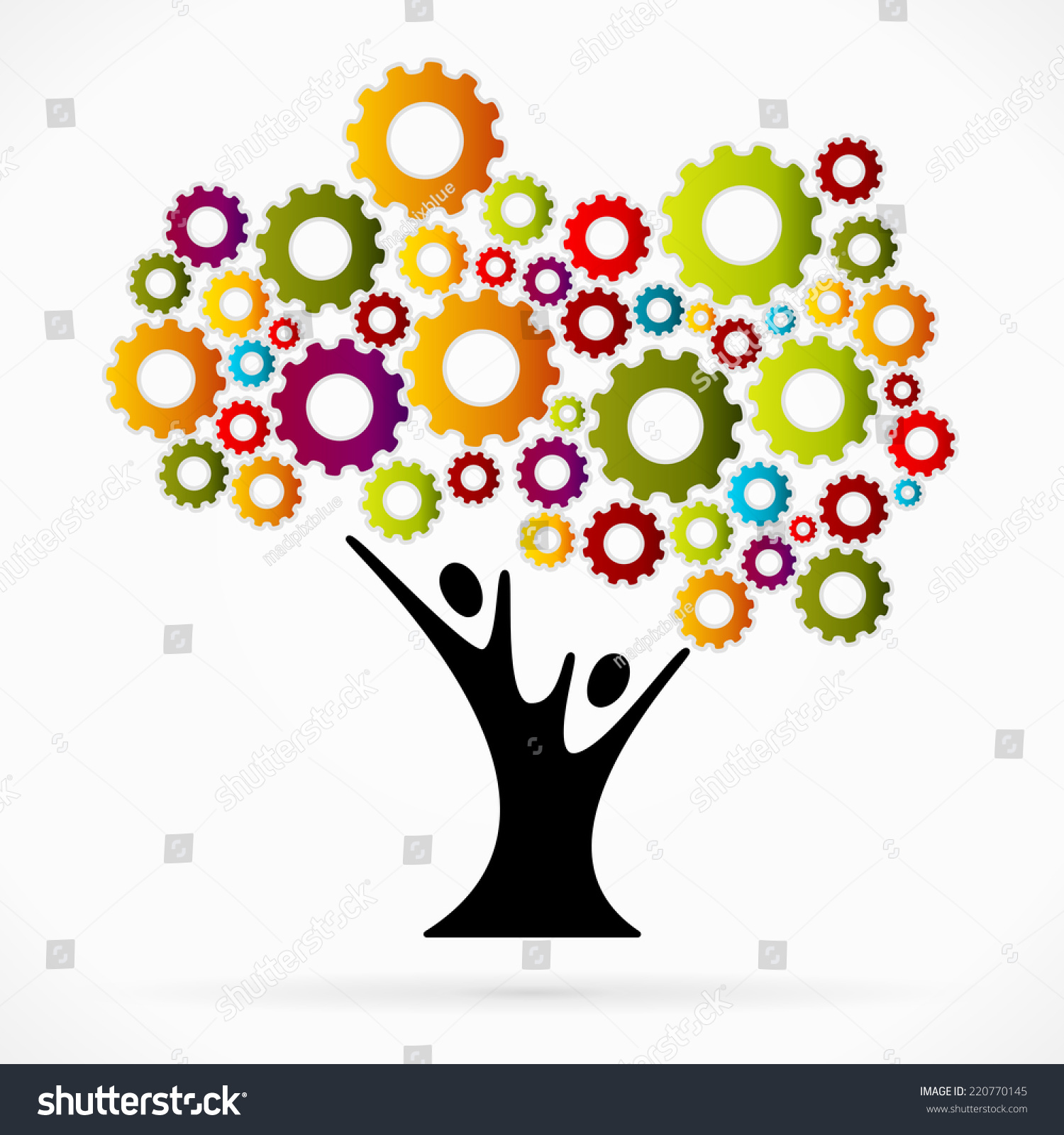 Gear Tree Stock Vector (Royalty Free) 220770145 | Shutterstock