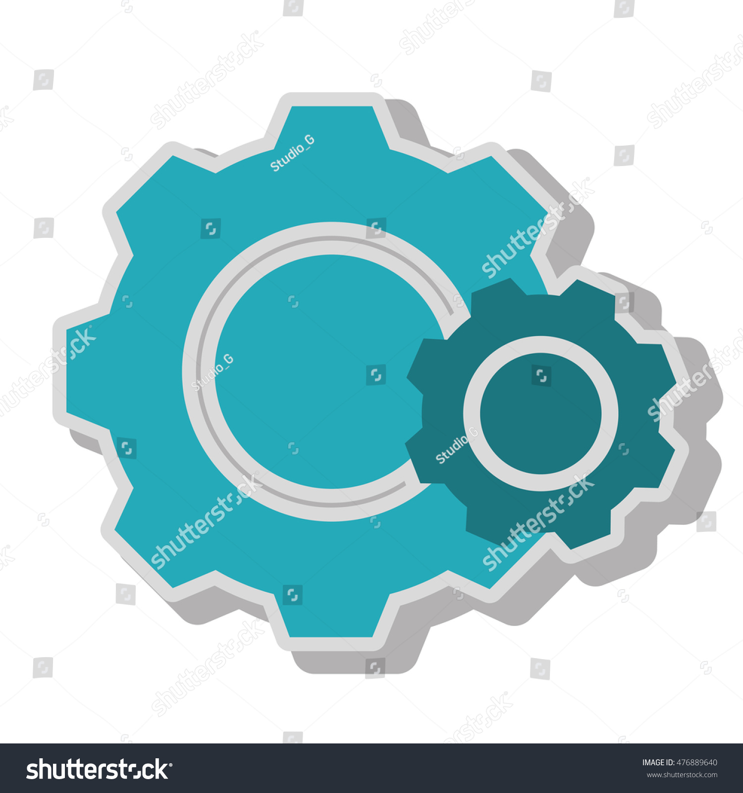 Gear Wheel Team Work Isolated Stock Vector (Royalty Free) 476889640