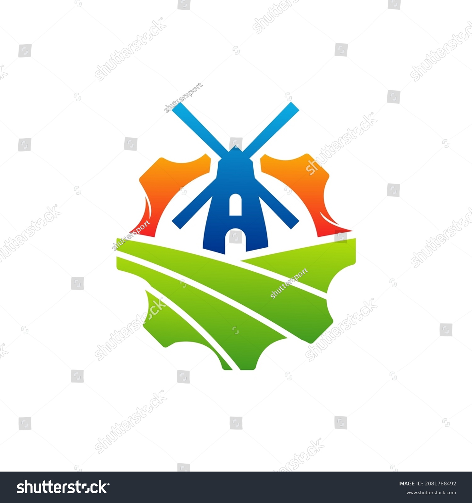 Gear Windmill Logo Design Vector Template Stock Vector (Royalty Free ...