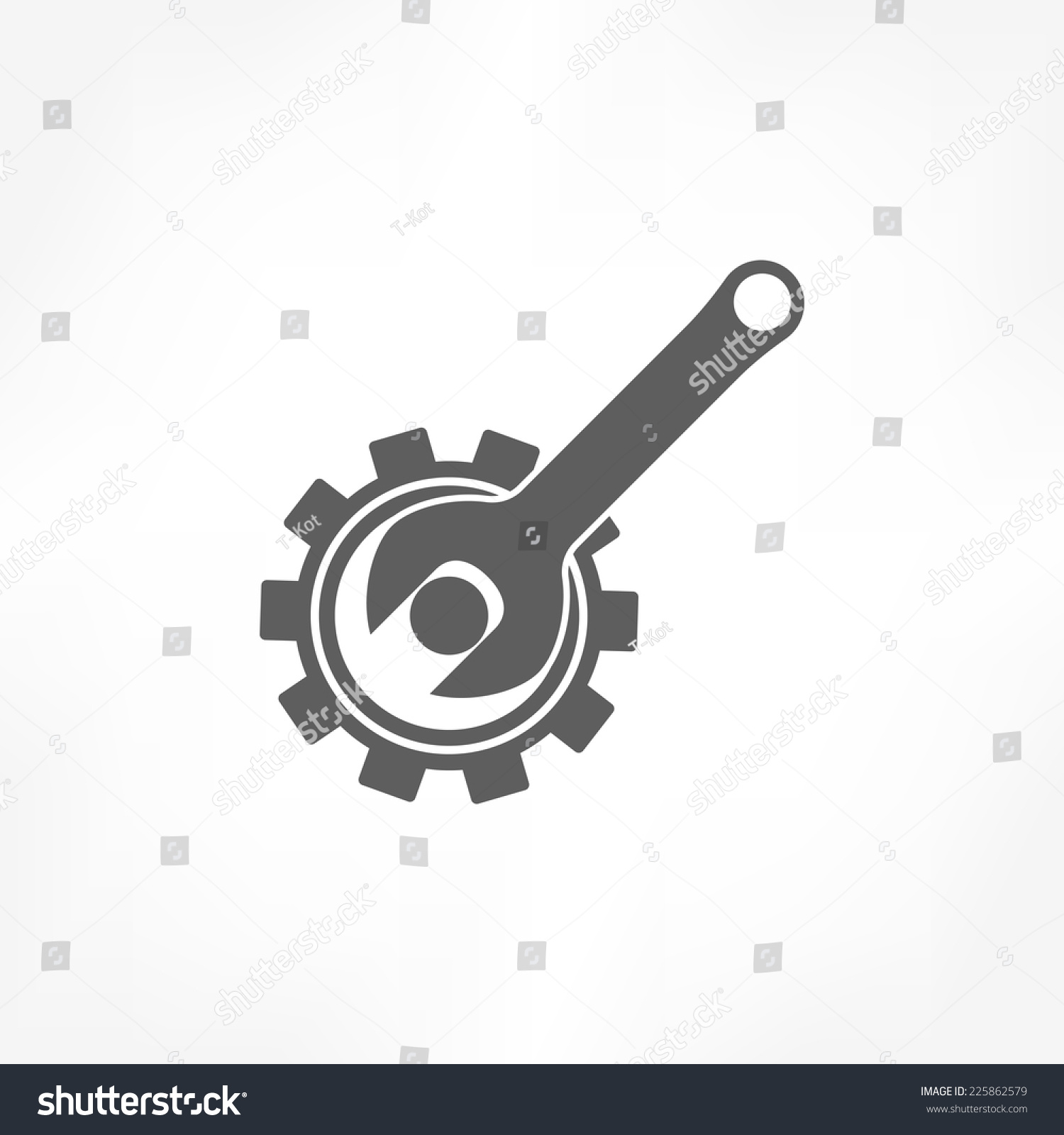Gear Wrench Icon Stock Vector 225862579 - Shutterstock