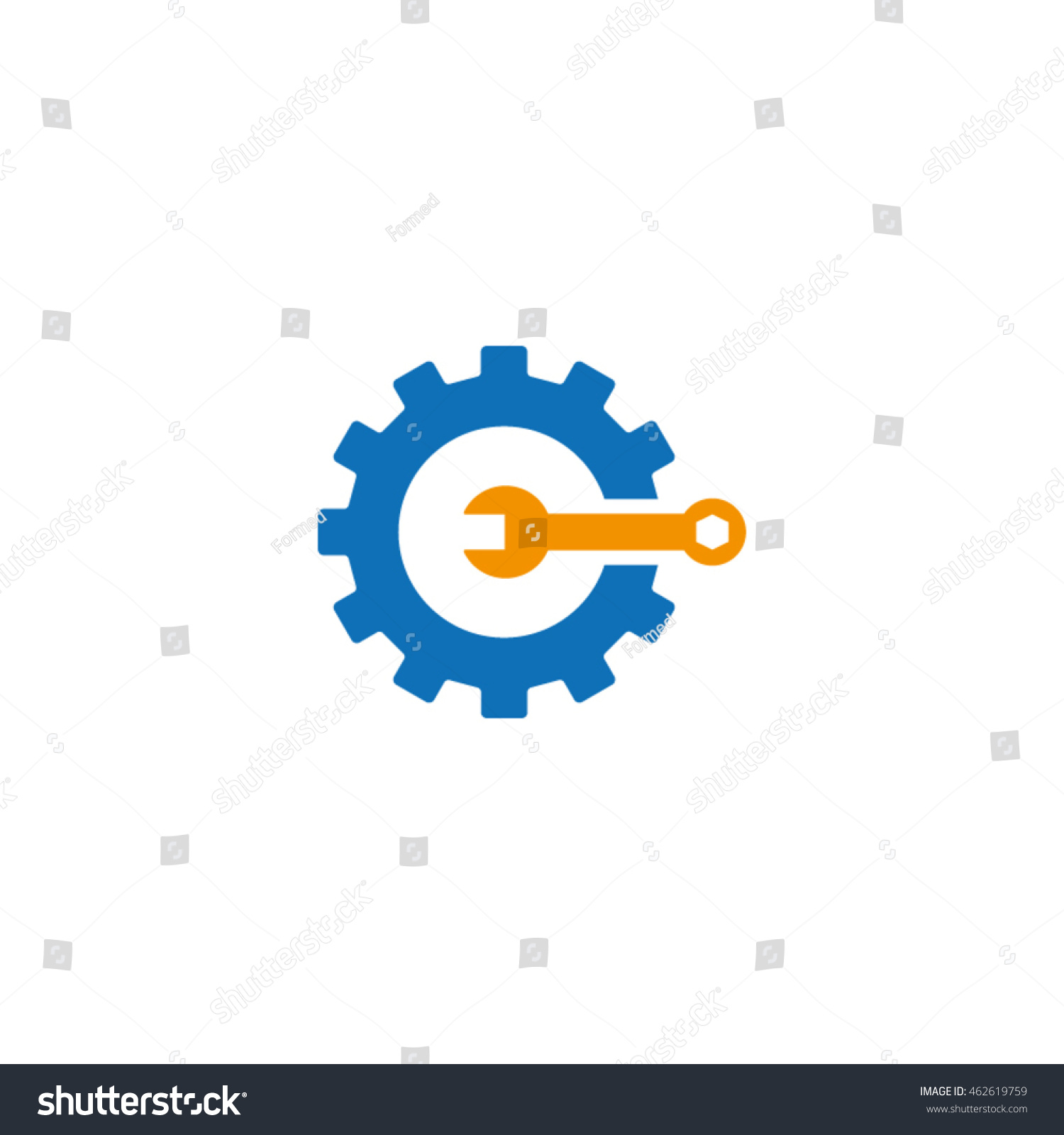 Gear Wrench Symbol Vector Stock Vector (Royalty Free) 462619759 ...