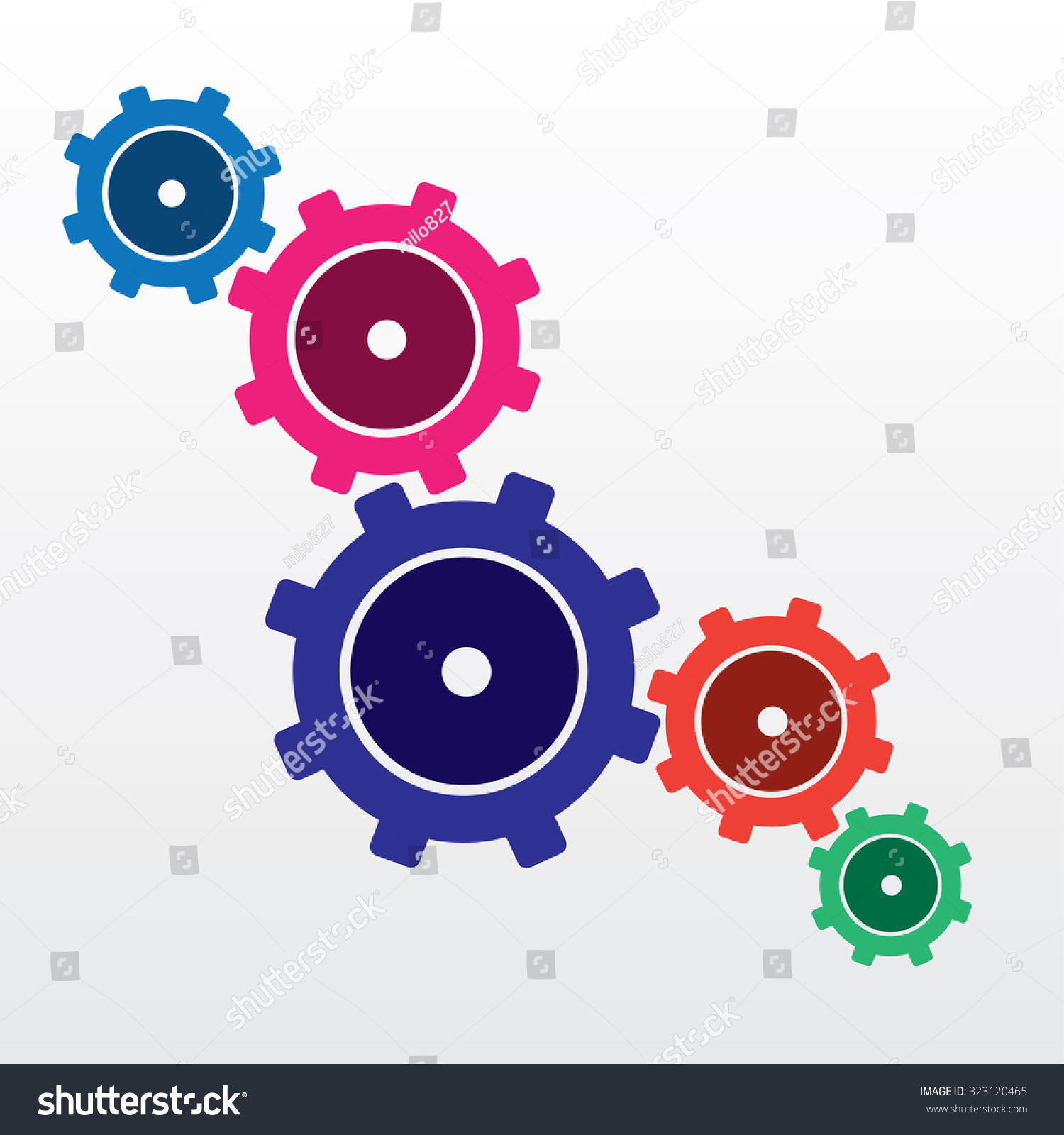 Gears Connected Multiple Colors Stock Vector (Royalty Free) 323120465 ...