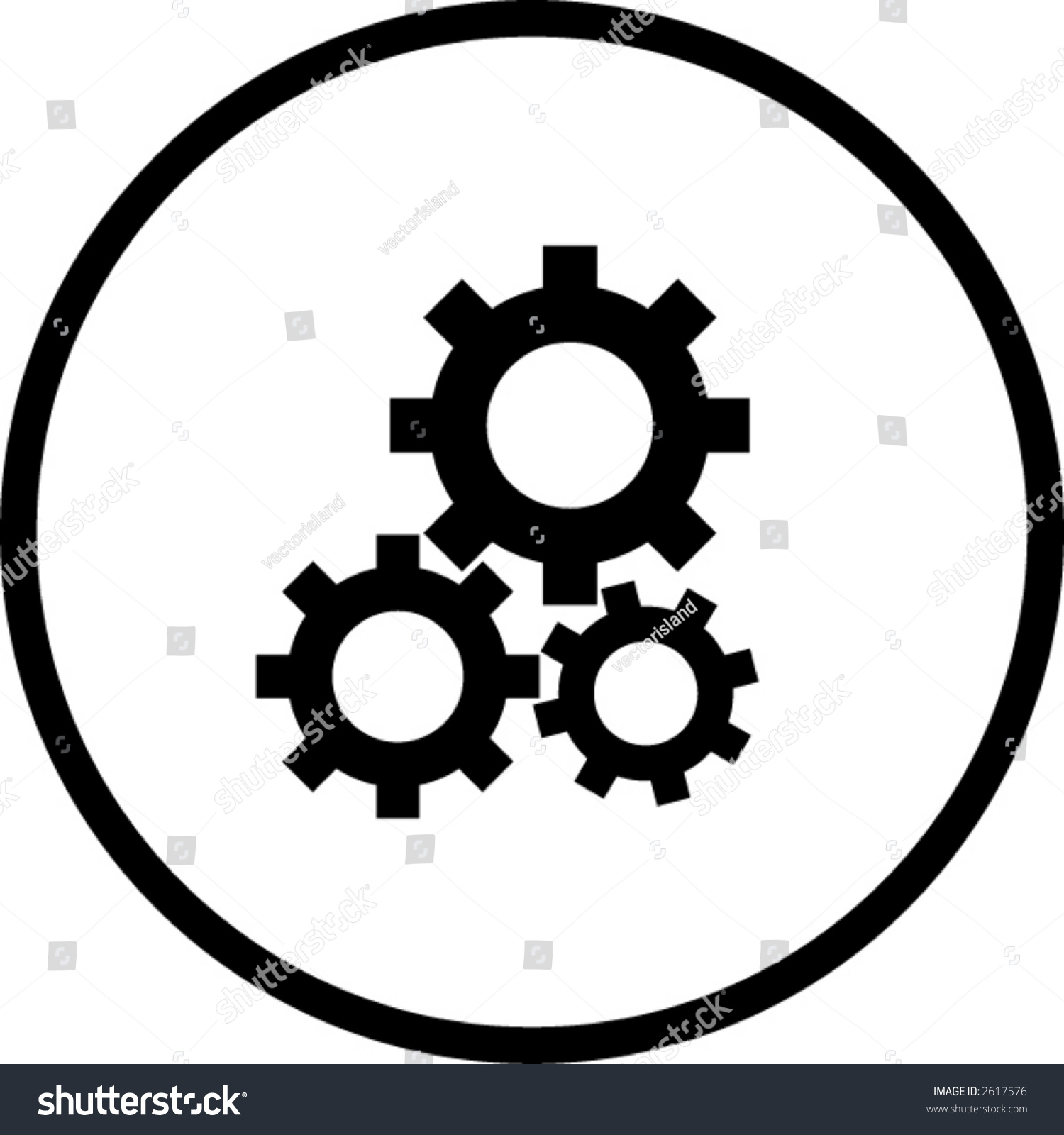Gears Engaged Symbol Stock Vector (Royalty Free) 2617576