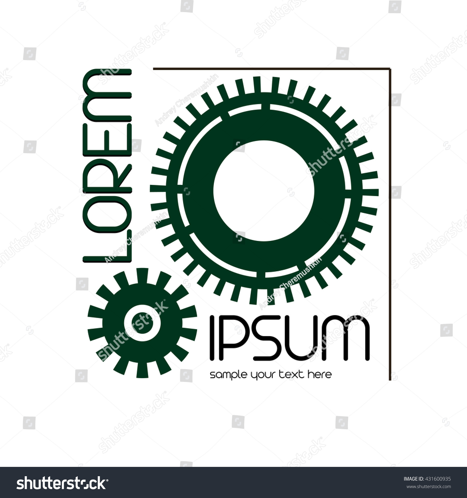 Gears Icon Logo Label Design Element Stock Vector (Royalty Free ...