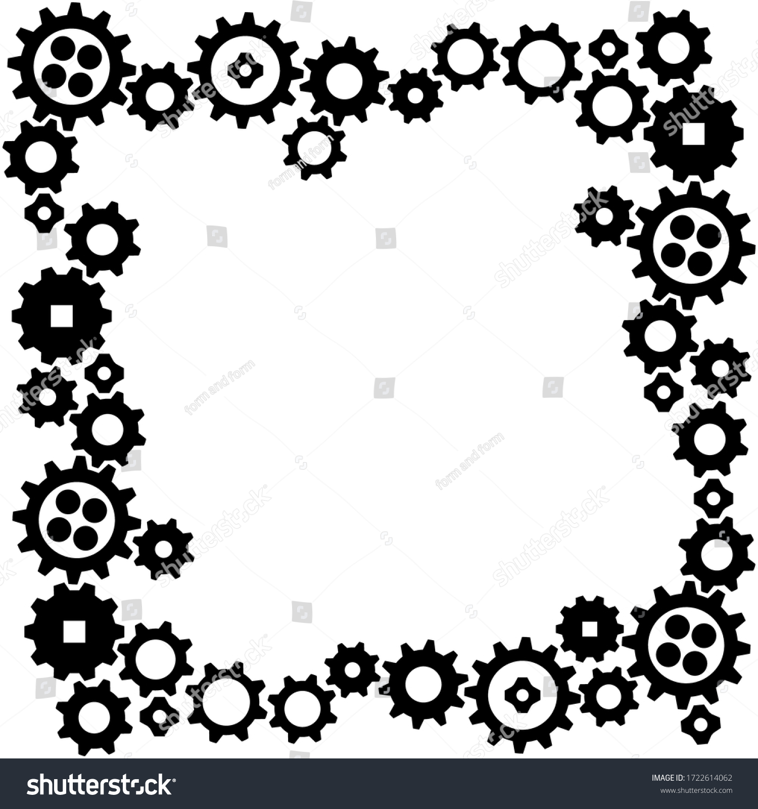 Gears Progress Frame Border Banner Vector: เวกเตอร์สต็อก (ปลอดค่า ...