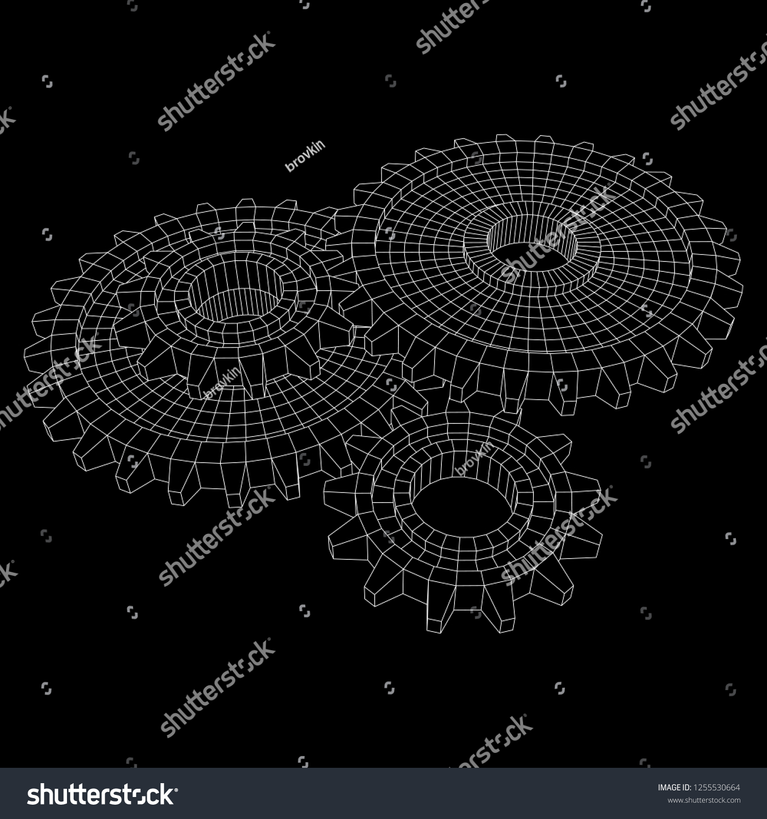 Gears Mechanical Technology Machine Engineering Symbol Stock Vector ...