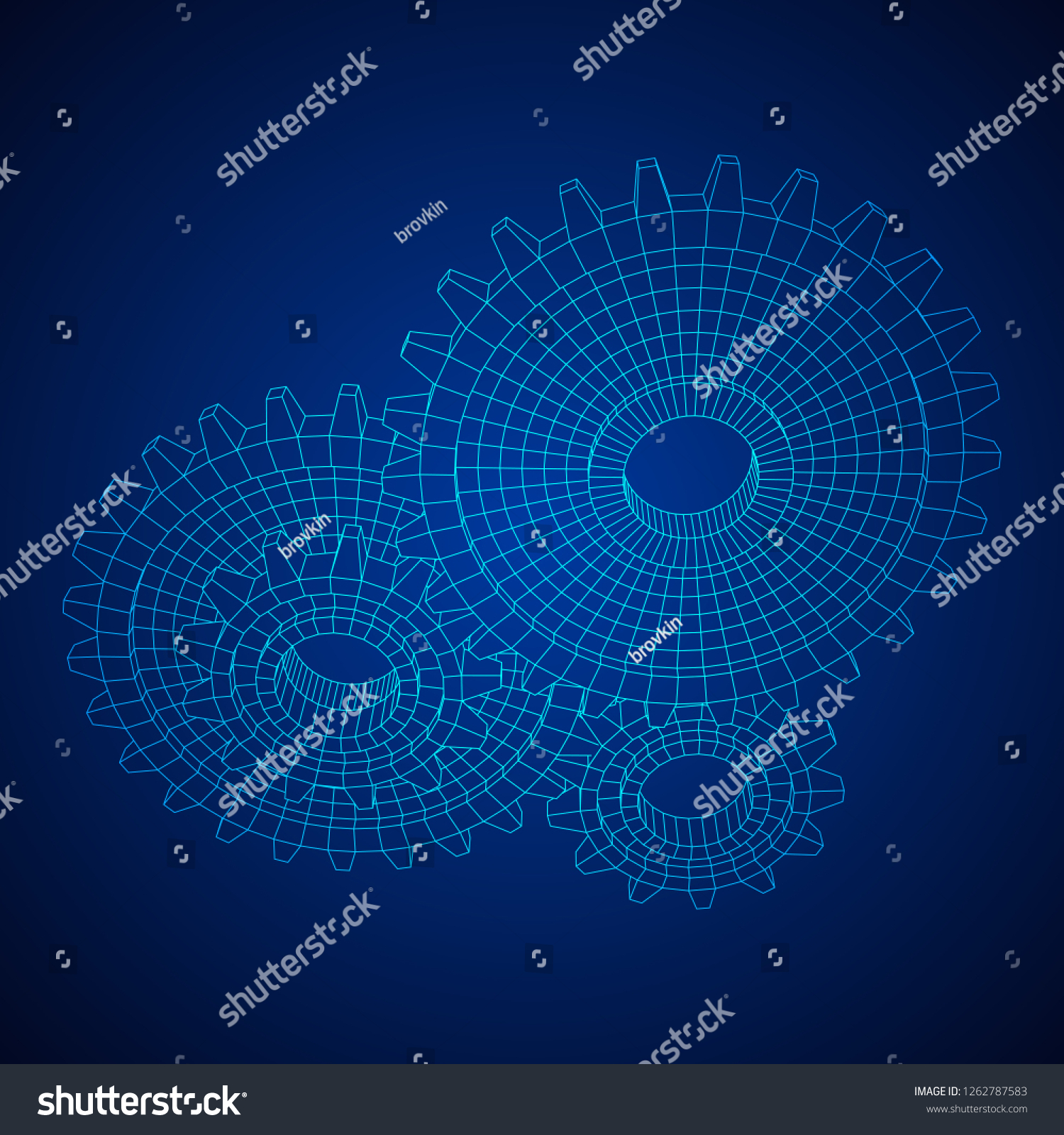 Gears Mechanical Technology Machine Engineering Symbol Stock Vector ...