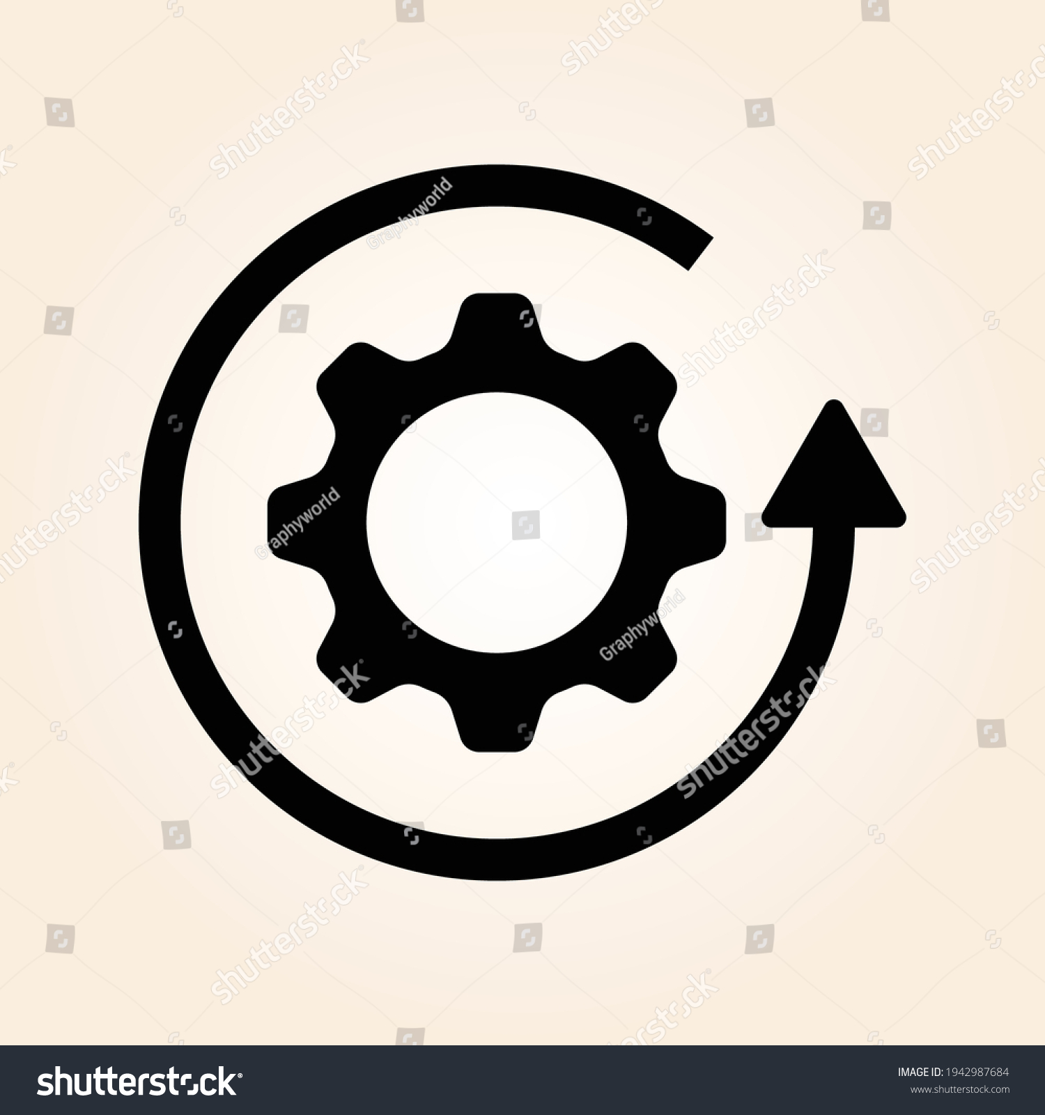 Gearwheel Rotation Direction Indicator Icon Stock Vector (Royalty Free ...