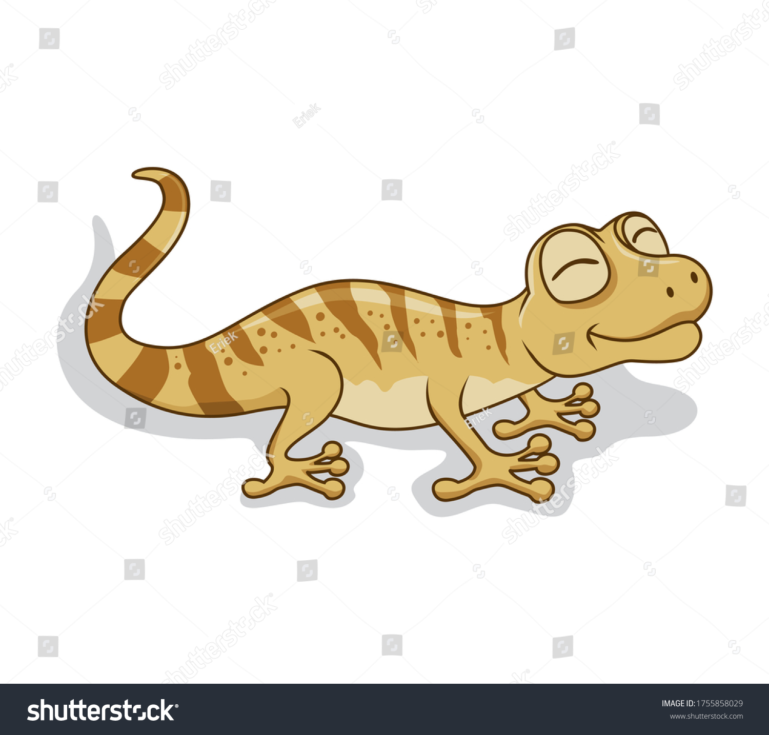 Gecko Cartoon Isolated Vector Image Stock Vector (Royalty Free) 1755858029
