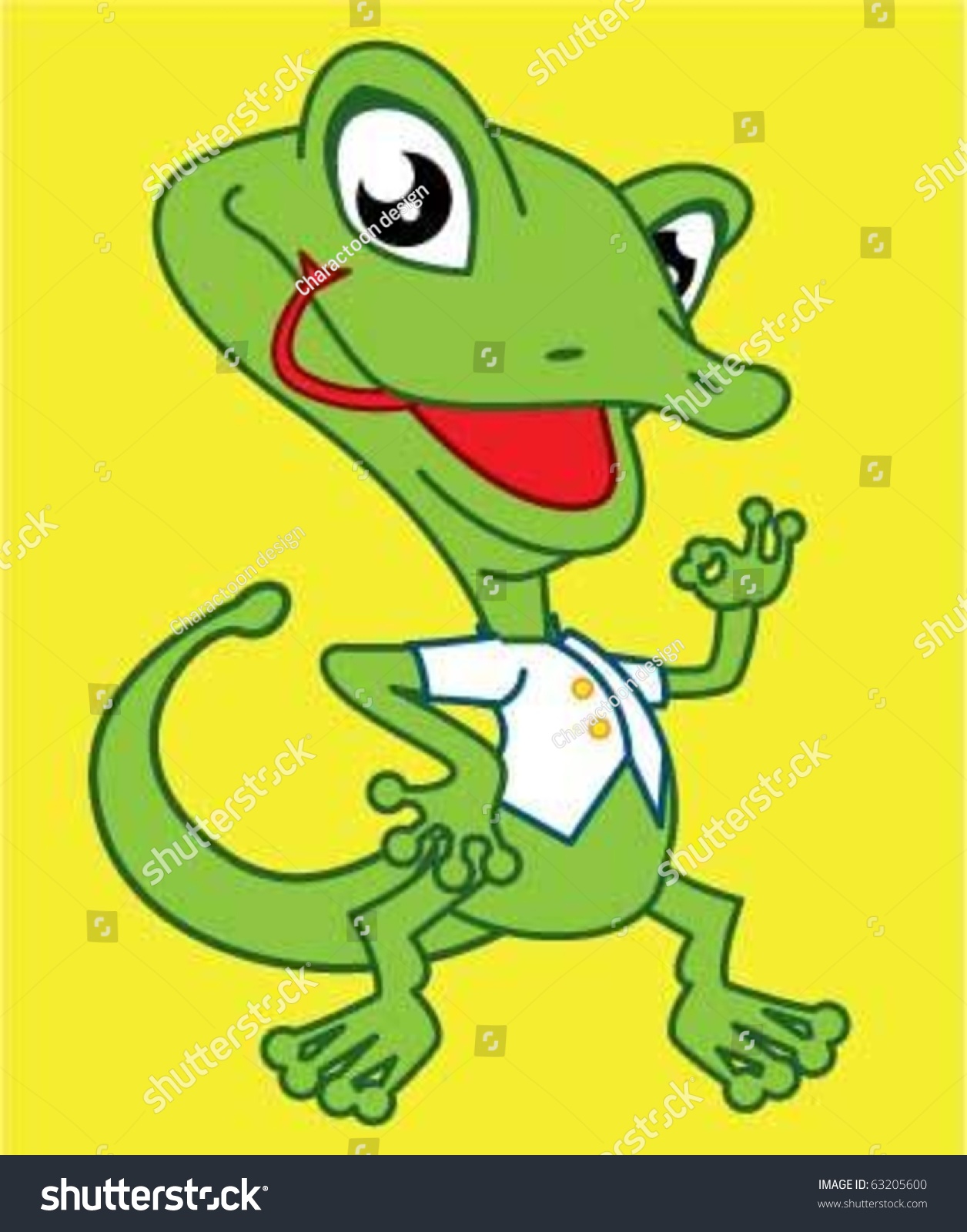 Gecko Character Cartoon Vector Stock Vector (Royalty Free) 63205600