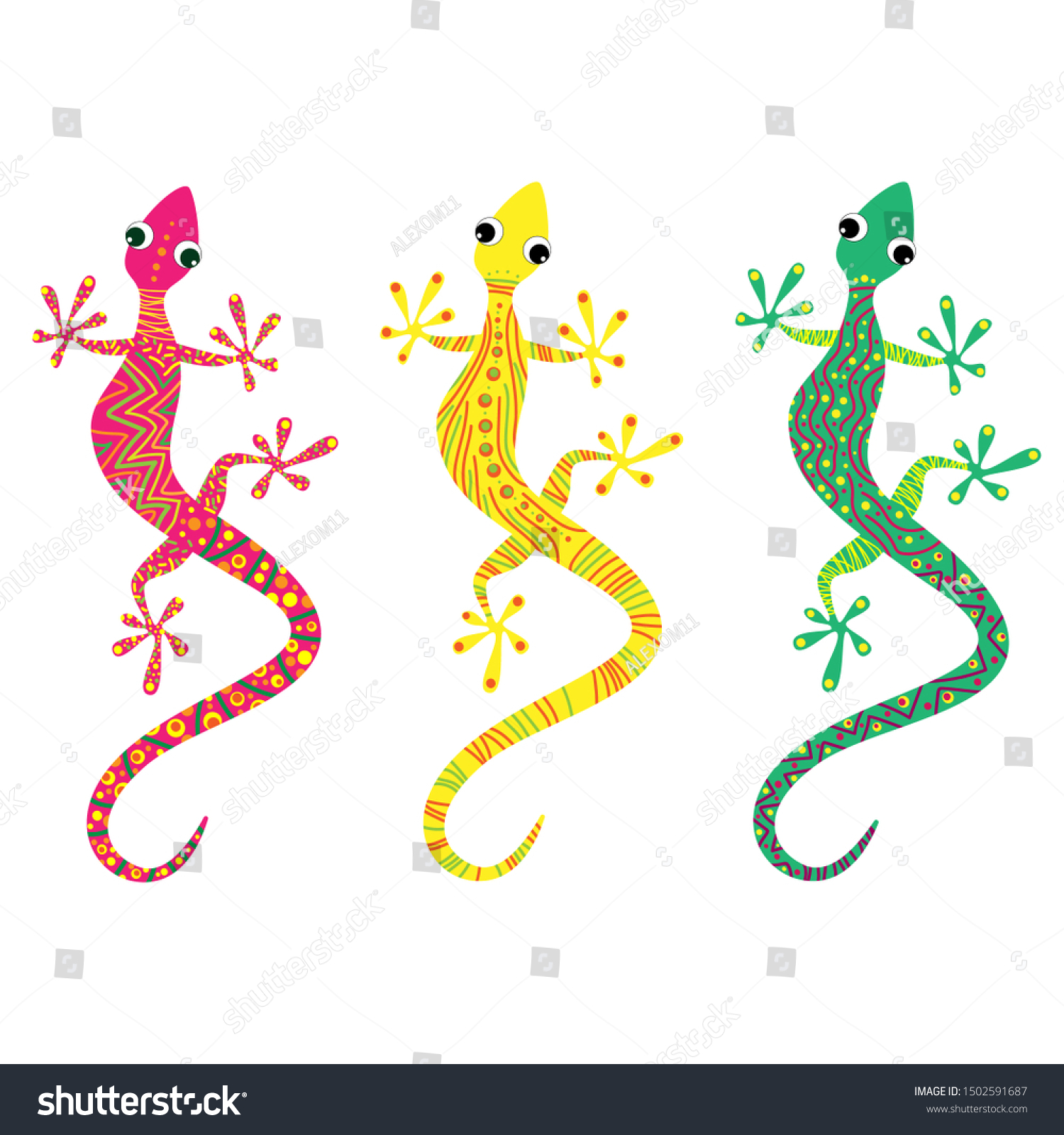 Gecko Icon Set Vector Graphic Illustration Stock Vector (Royalty Free ...