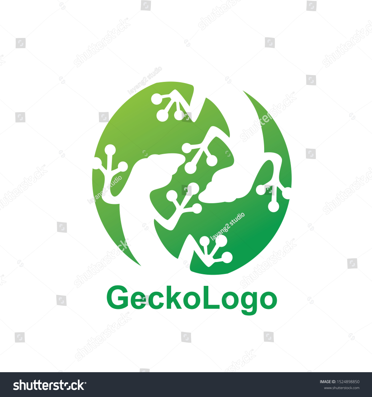 Gecko Logo Icon Design Template Stock Vector (Royalty Free) 1524898850