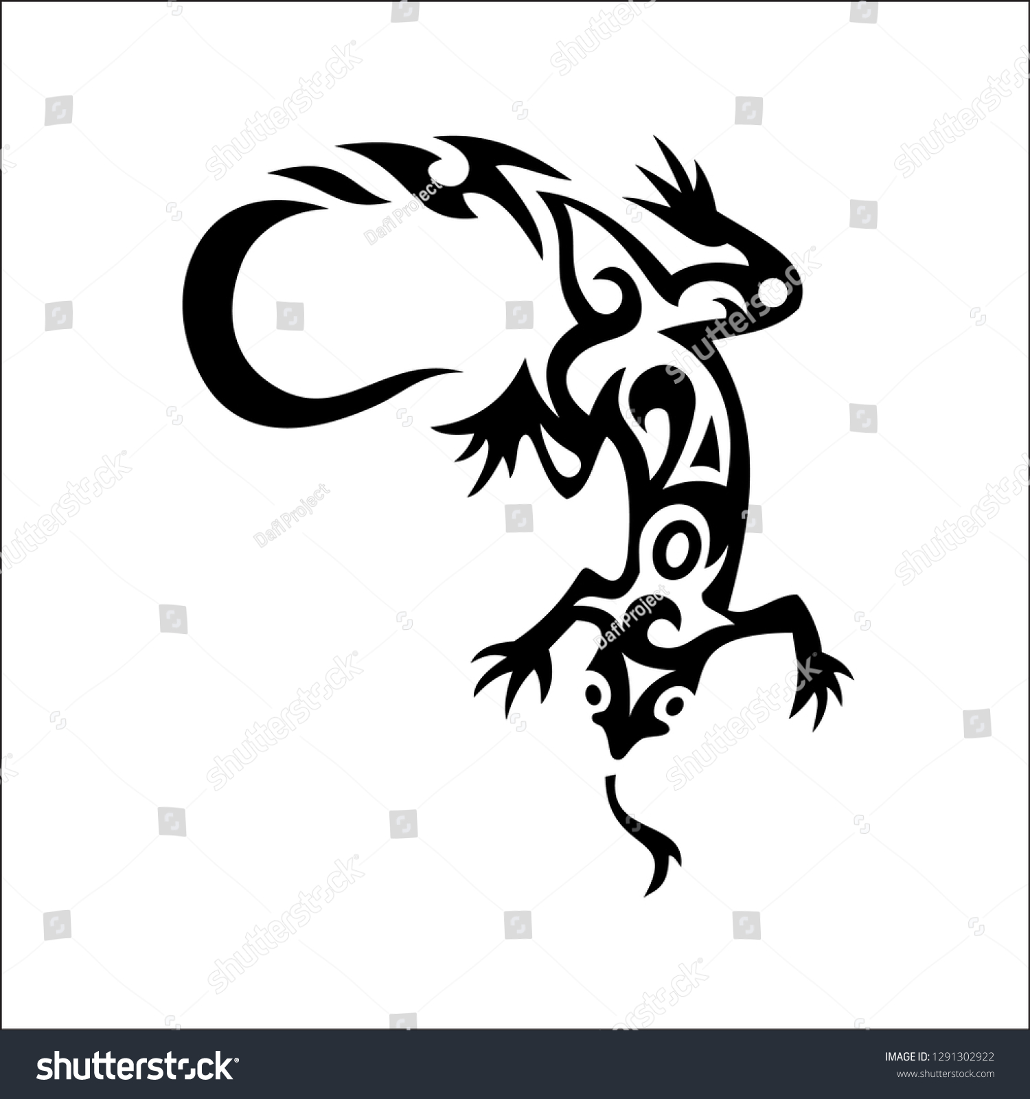 Gecko Tribal Vector Stock Vector (Royalty Free) 1291302922 | Shutterstock